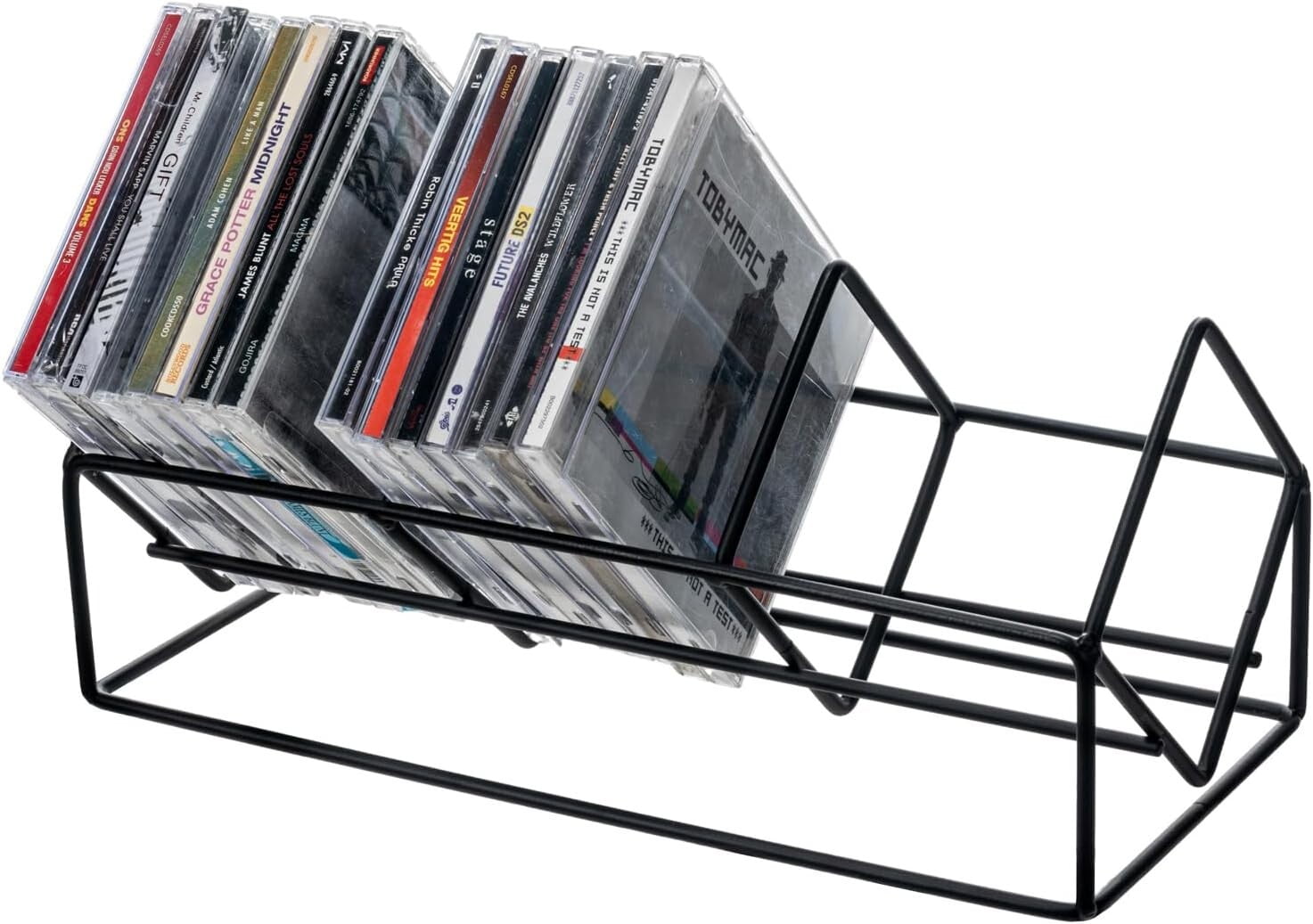 CZMJY Black Metal Wire Tabletop Media Organizer Rack Sturdy CD Storage ...