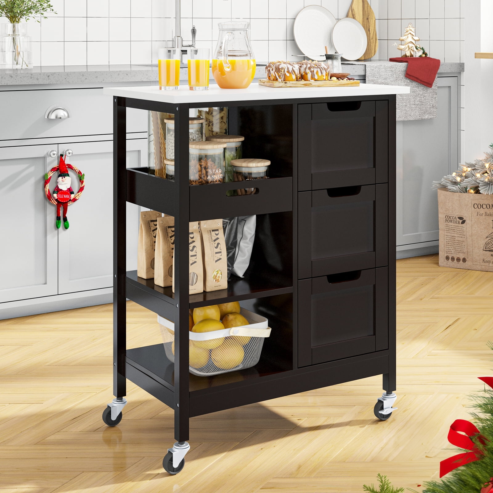 CZMJY Bring Mobility and Style to Your Kitchen with a 33" Tall Home ...