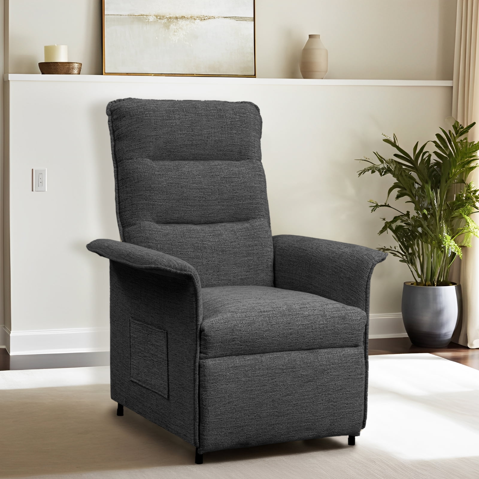 CZMJY Electric Power Recliner Chair Sofa Chenille Upholstered ...