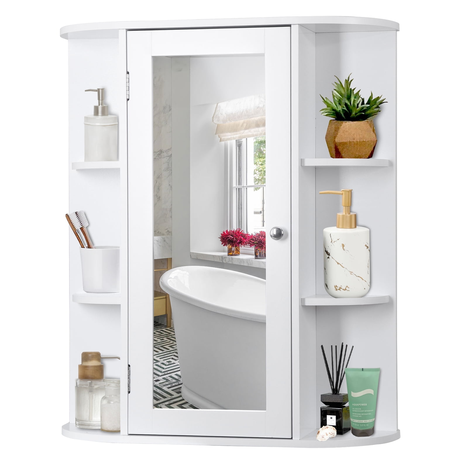 CZMJY Modern Single-Door Bathroom Wall-Mount Cabinet Combining Medicine ...