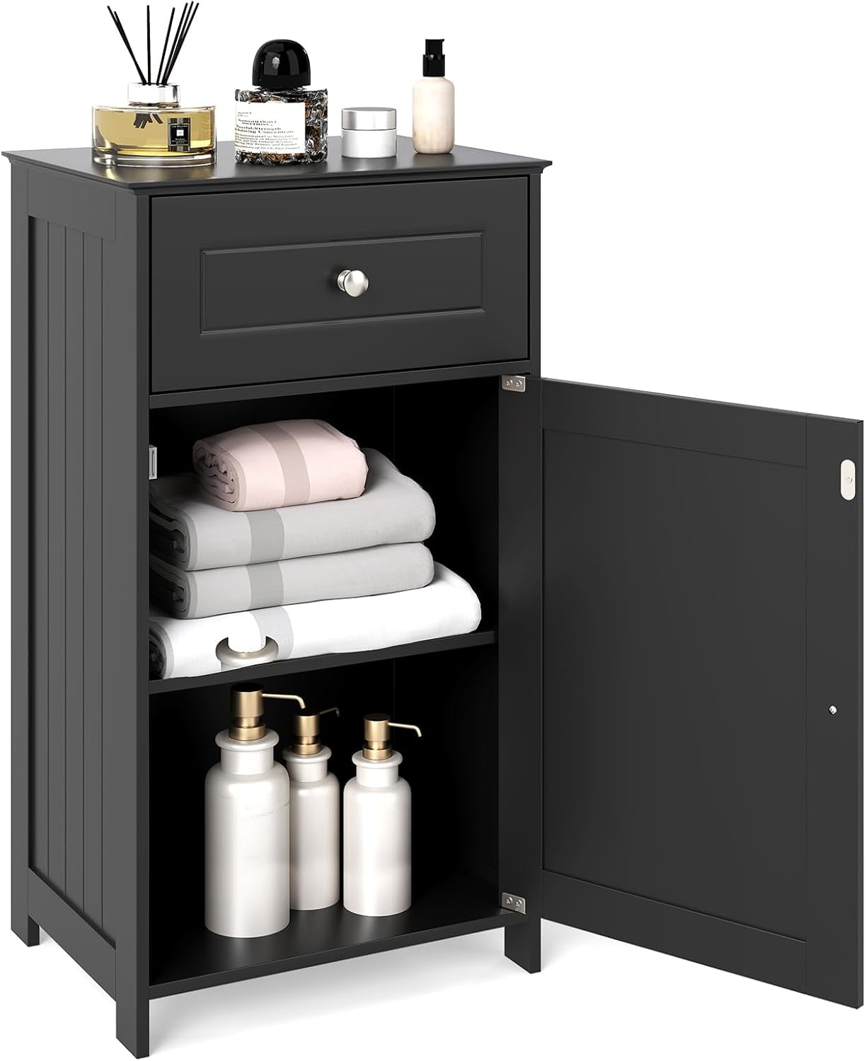 CZMJY Small Bathroom Cabinet for Small Spaces, Free-Standing Single ...