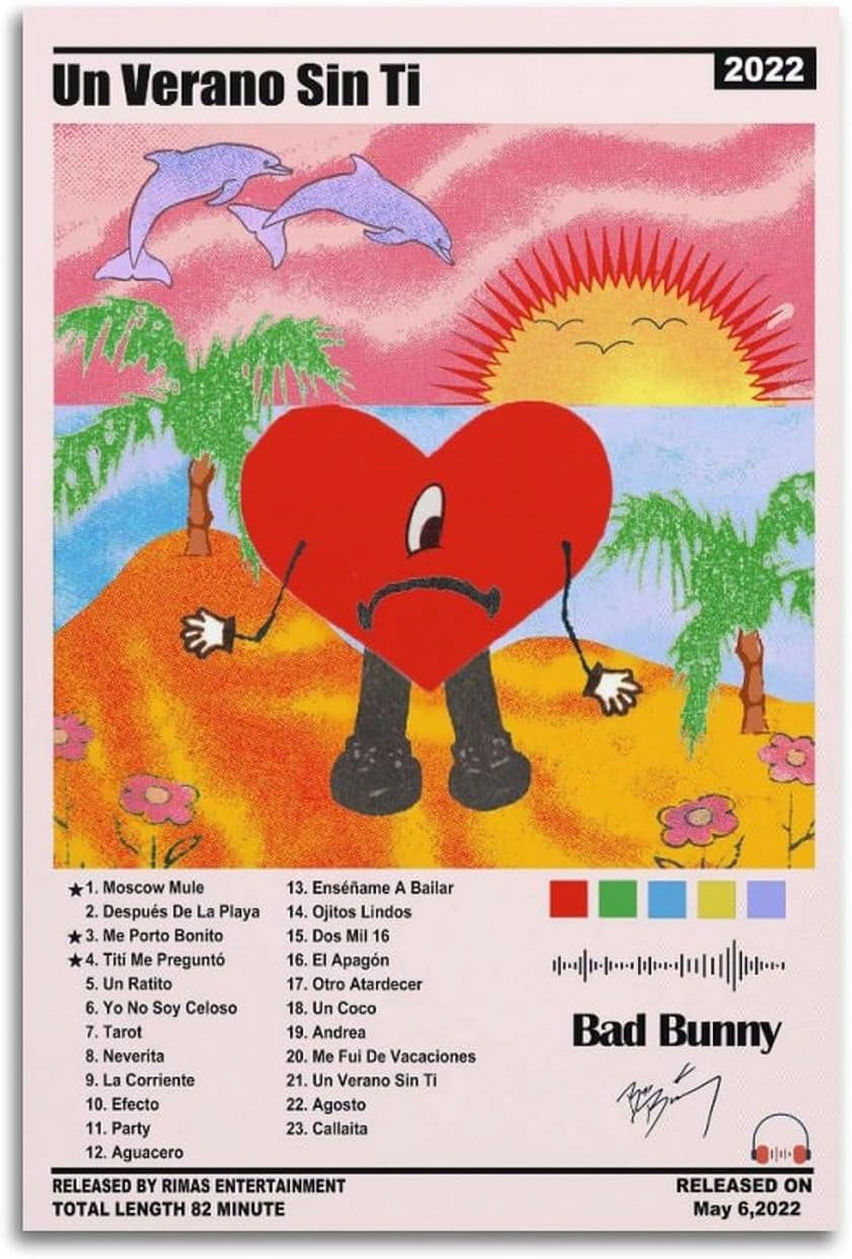 CZOURPVU Bad Bunny Poster Album Cover Poster Latin Music Poster Art ...