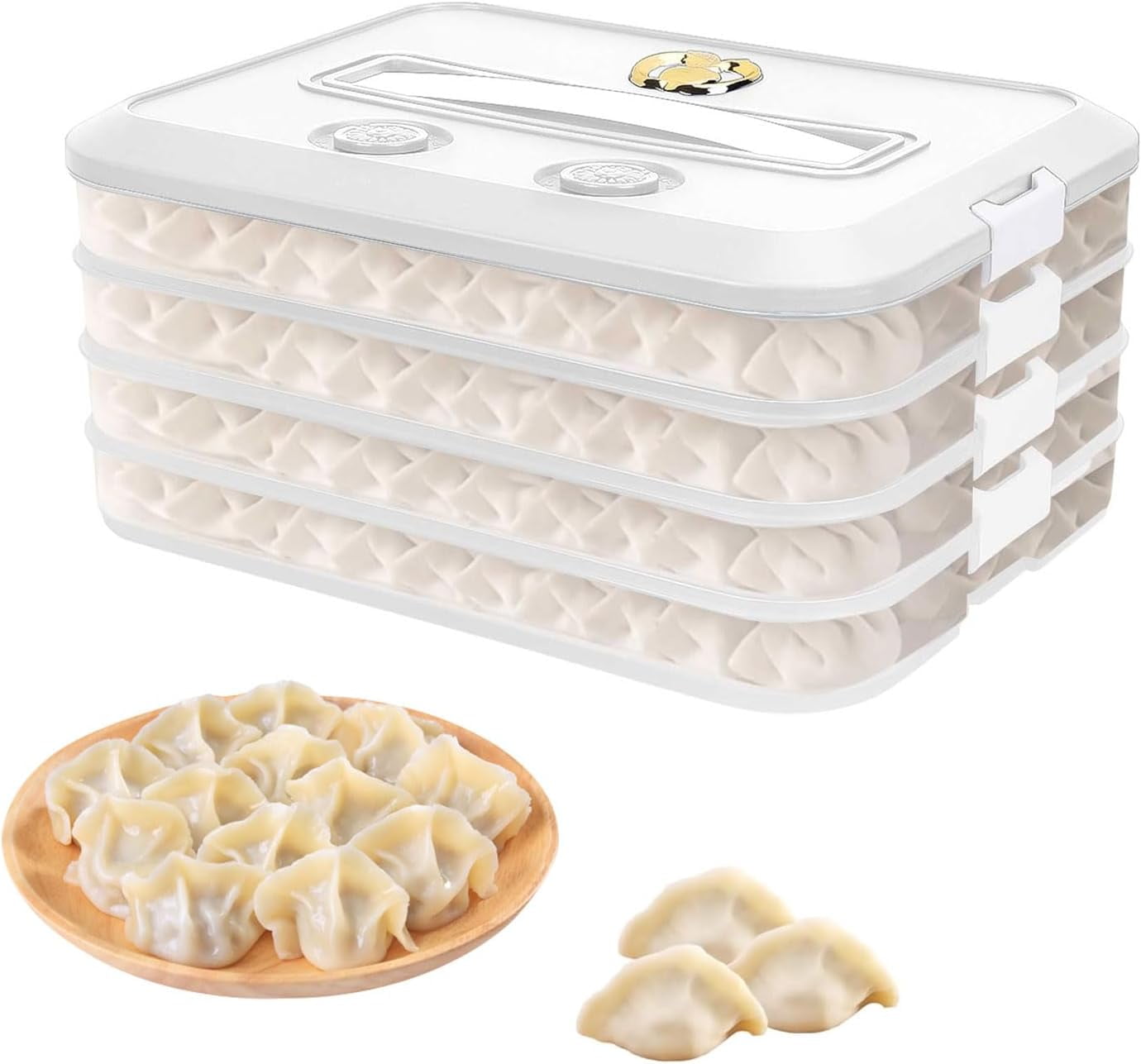 CZQ Dumpling Storage Box,4 Layer Dumpling Keeper Food Storage ...