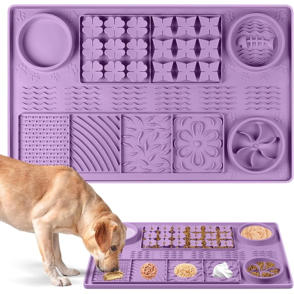 CZQ Large Silicone Snuffle Mat, 32"x 20" Dog Lick Mat with Suction Cups ...