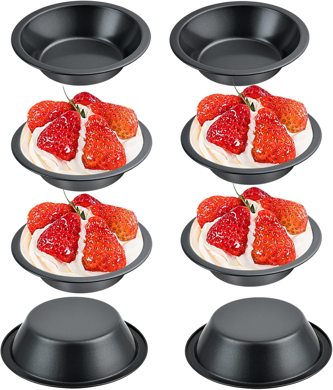 CZQ Mini Pie Pans, Reusable Round Pie Nonstick Pie Plate, Small Cake ...