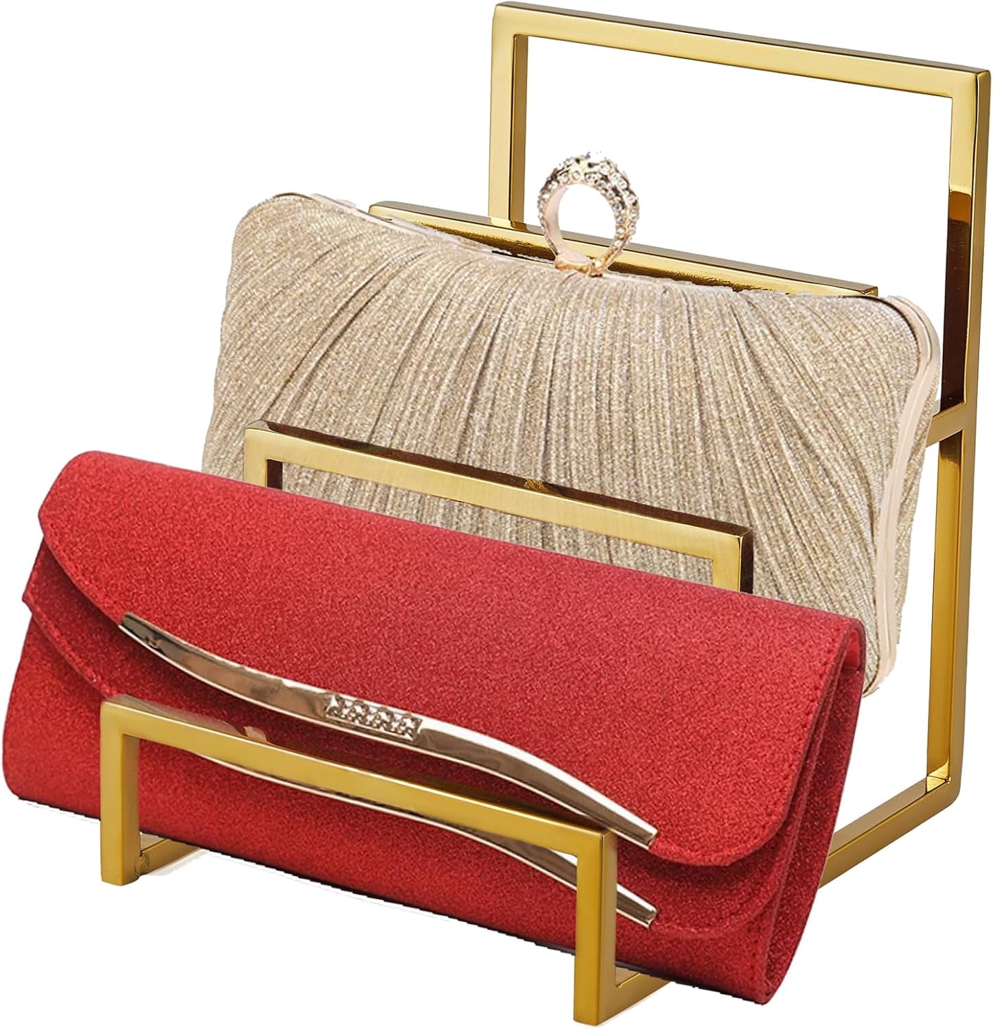 CZQ Purse Display Stand 3 Layer Wallet Display Rack Gold Handbag ...