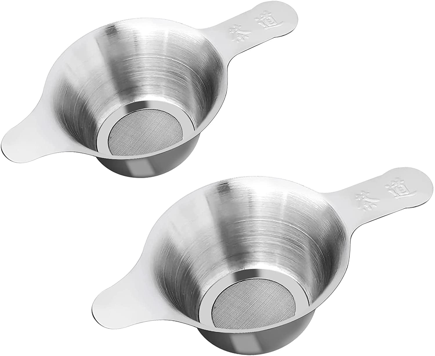 CZQ Set of 2 Tea Strainers for Loose Tea, Stainless Steel Fine Mesh ...