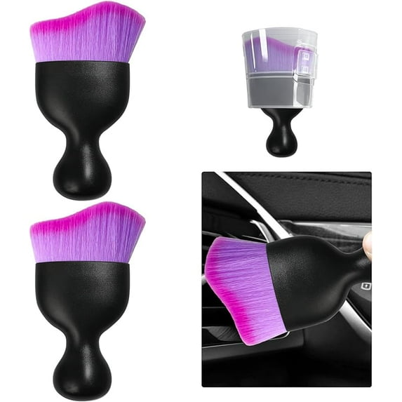 CZQ2 PCS Car Detailing Brush, Curved Soft Bristles Auto Removal Dust ...