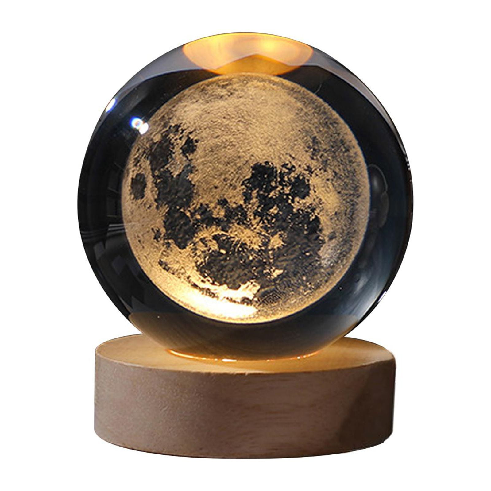 CZQIKEDA 3D Planet Crystal Ball,USB 3D Moon Planet Galaxy Night Light ...