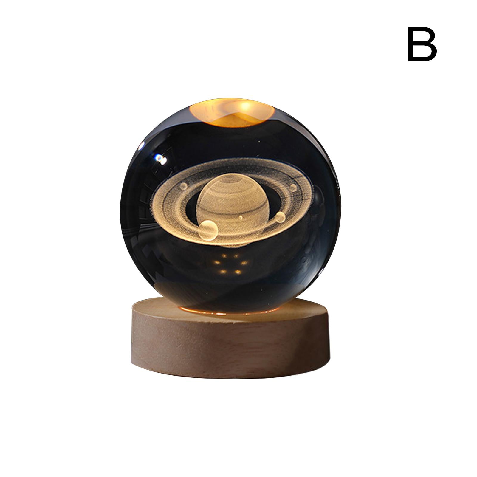 CZQIKEDA 3D Planet Crystal Ball,USB 3D Moon Planet Globe Galaxy Night ...