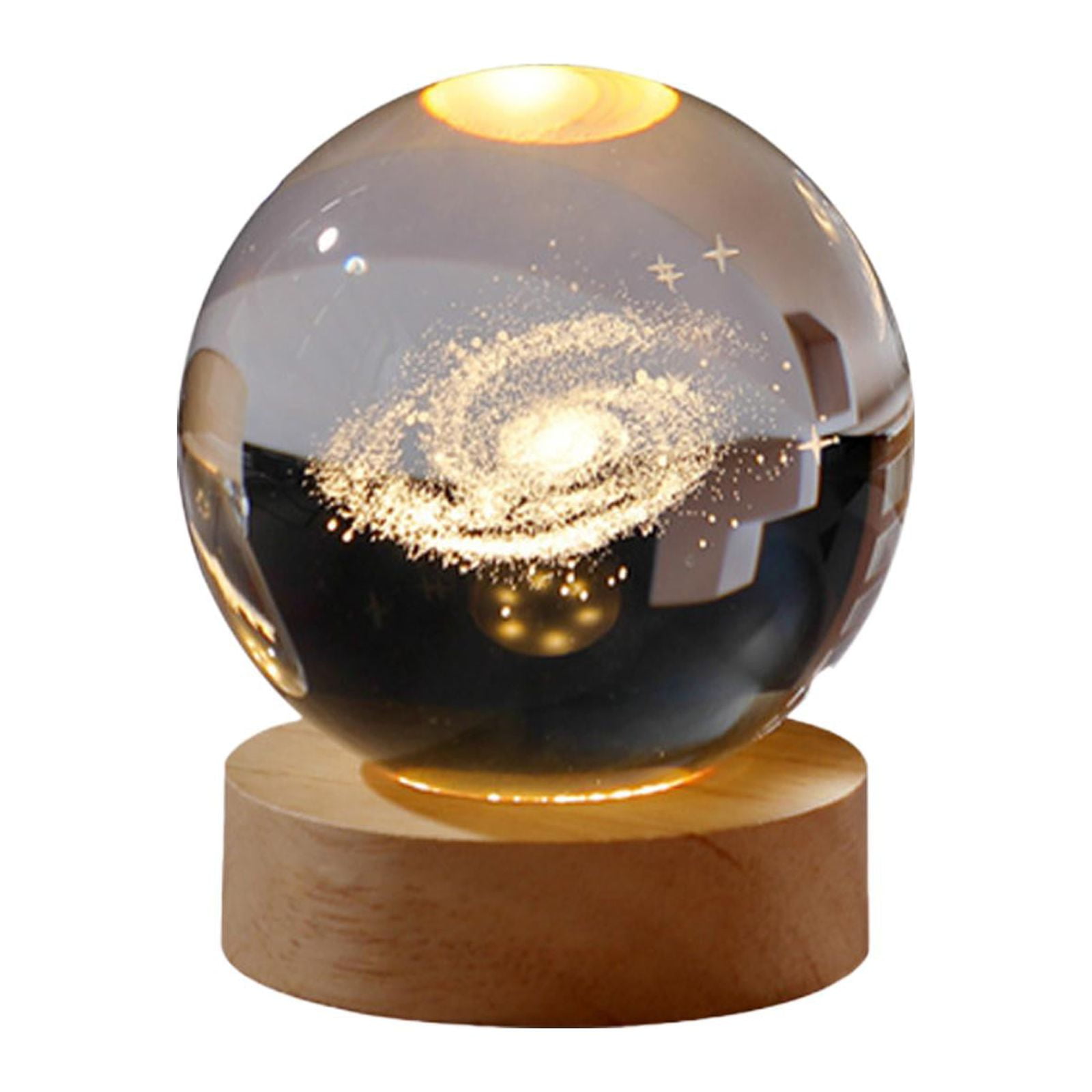CZQIKEDA 3D Planet Crystal Ball,USB 3D Moon Planet Globe Galaxy Night ...