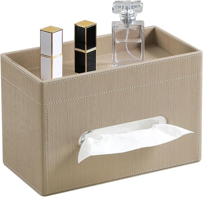 CZQPlus Size Tissue Box Cover Rectangle, PU Leather Tissue Box Holder ...