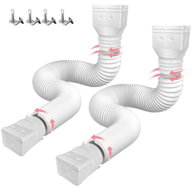 CZS 2-Pack Rain Gutter Downspout Extensions, 21/61in Flex Drain Pipe ...