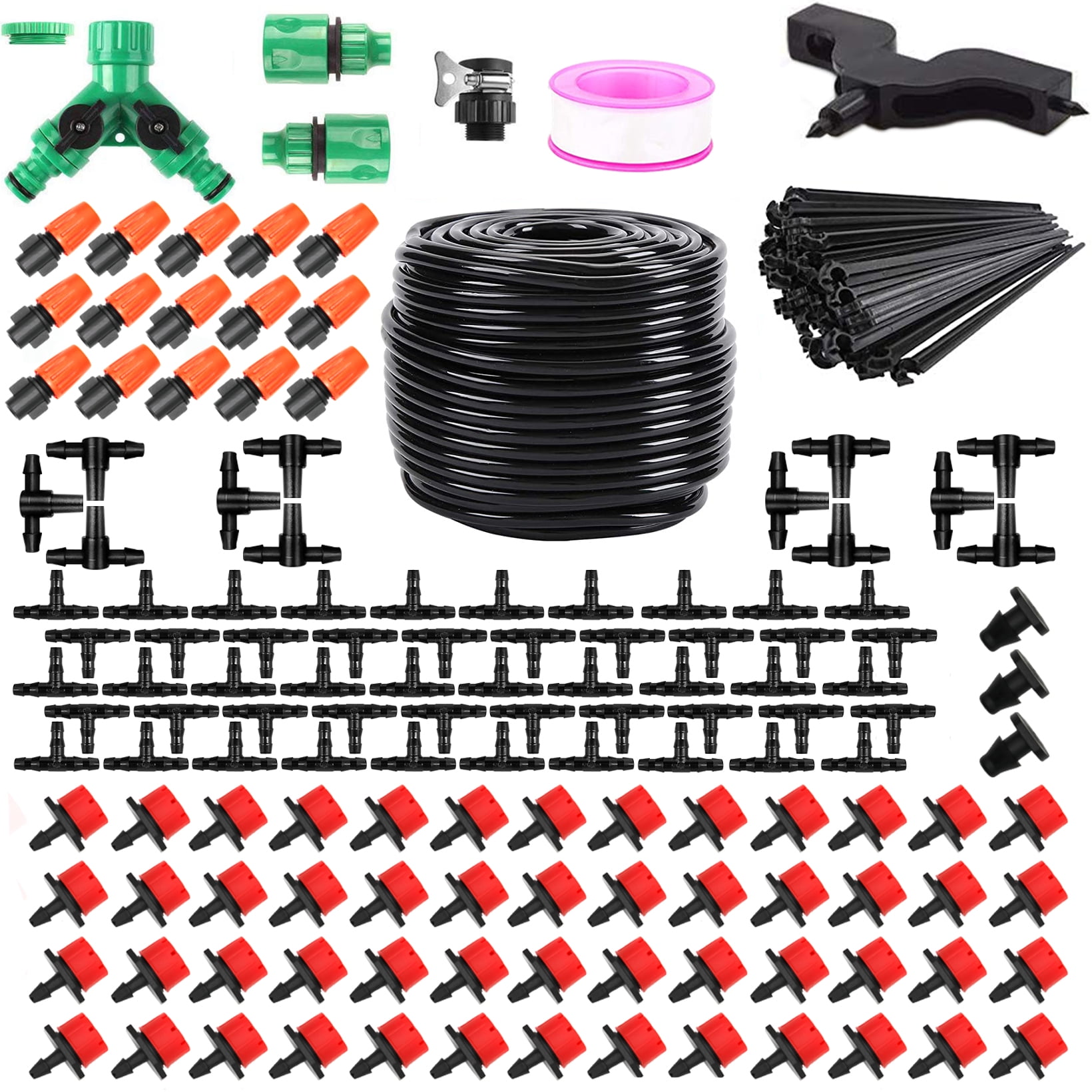CZS Drip Irrigation Kit, 164FT/50M Greenhouse Watering System, DIY ...