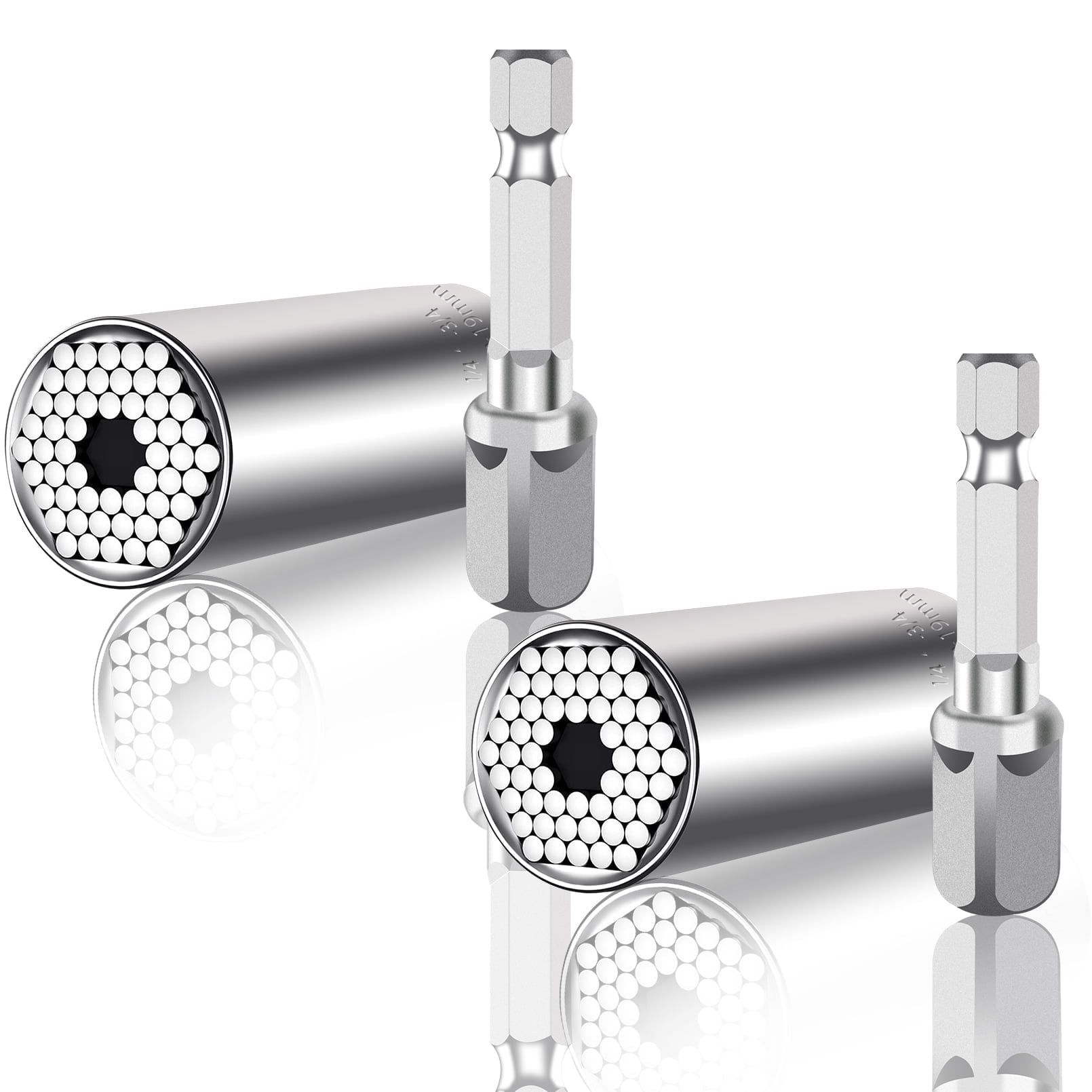 HXXF Universal Socket Tool Set - 2 PACK, Power Drill Adapter (7-19 MM ...