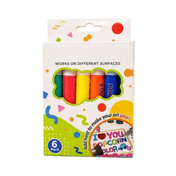 CZSCPDAW 1-Box 60ml 3D Relief Art Pens, 6-Color Heat-Activated Puffy ...