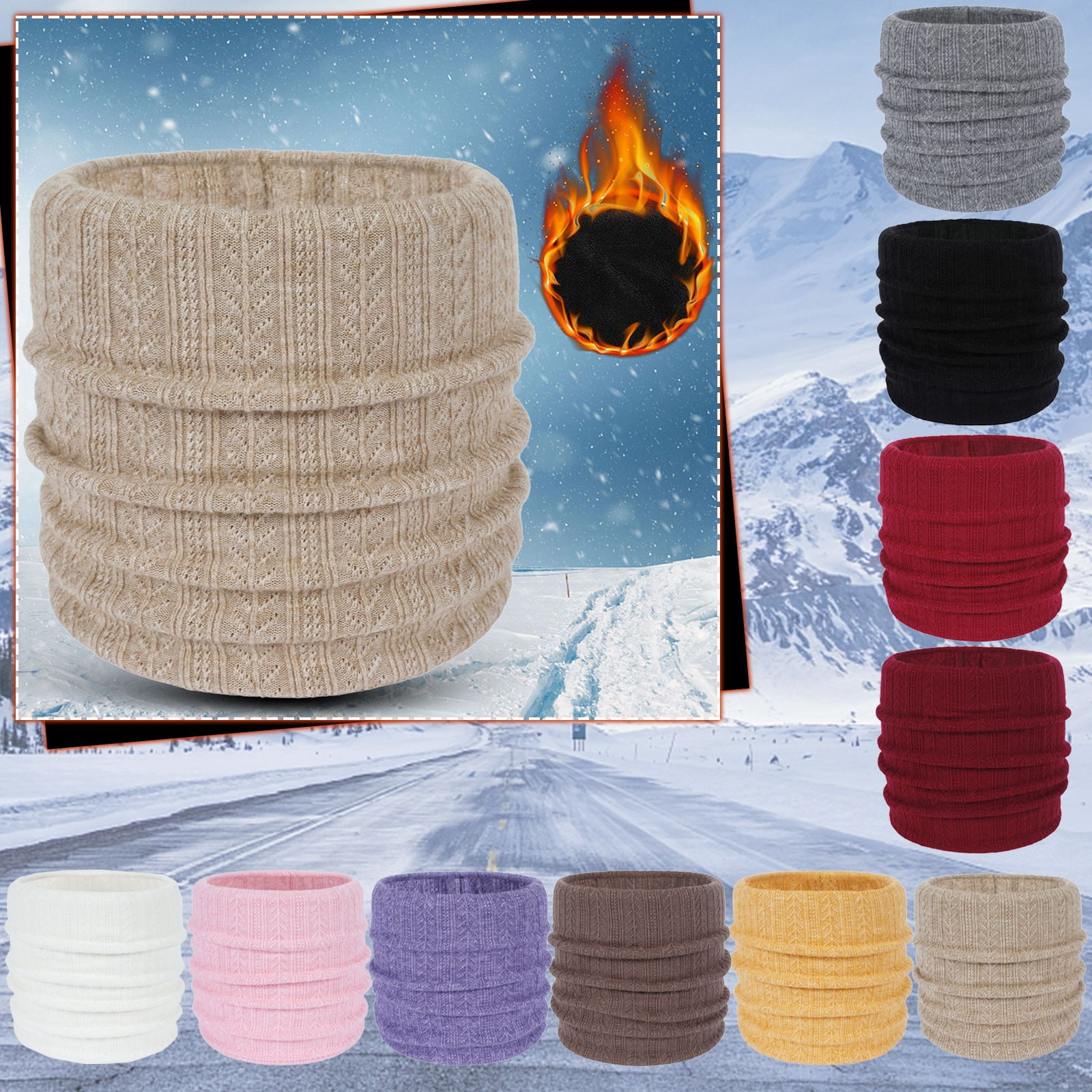 CZSCPDAW Classic 2PCS Winter Scarf Neck Warmer Gaiter Face For Men ...