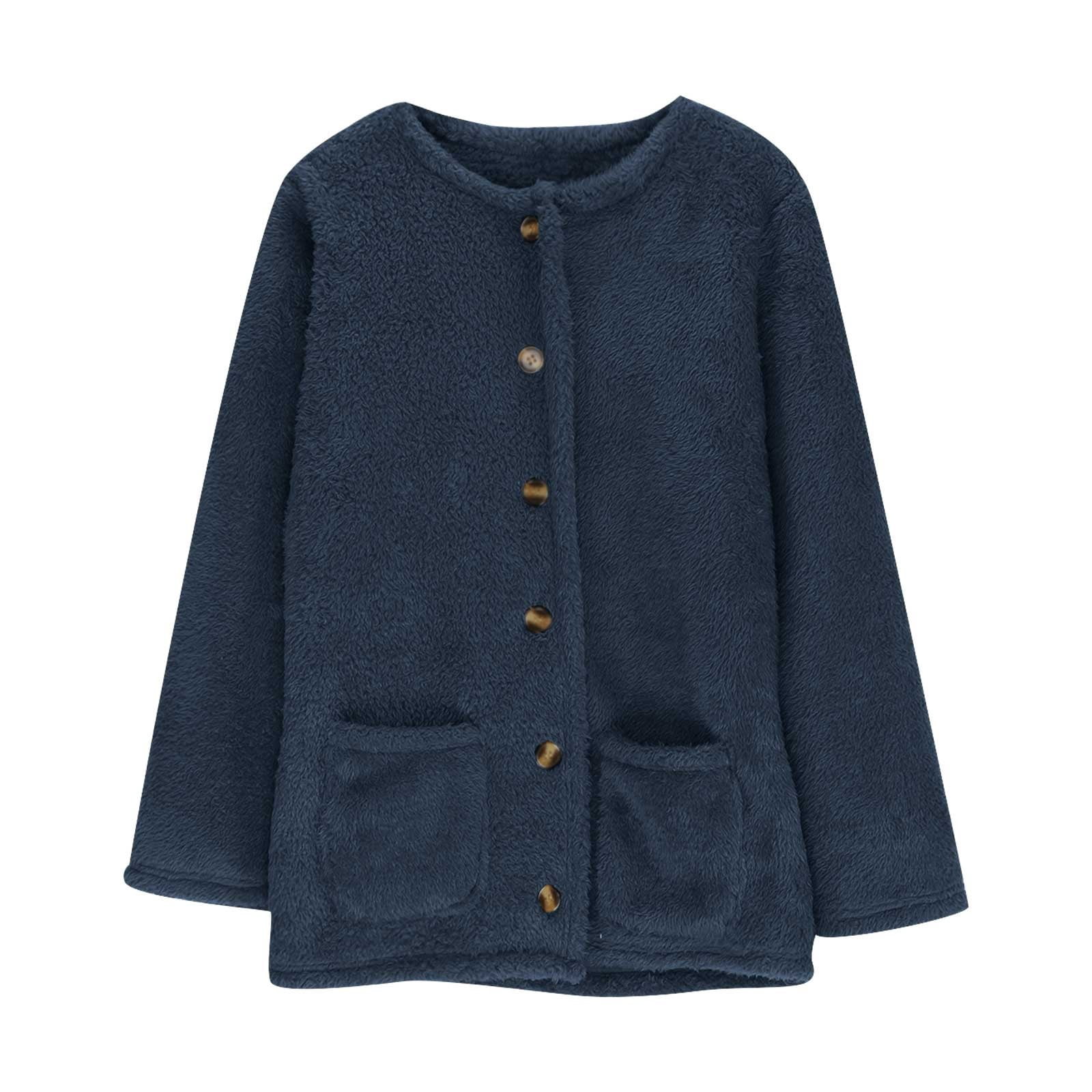 CZSCPDAW Coats For Women Open Front Fuzzy Fleece Jacket Warm Winter ...