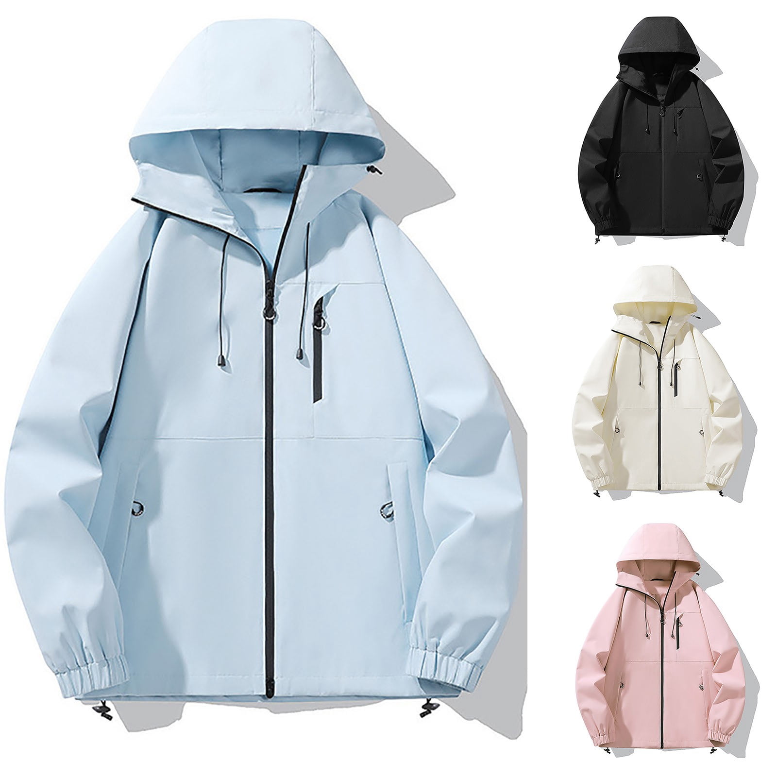 CZSCPDAW Elegant Men's Jacket Warm Winter Windbreaker Hooded Raincoat ...