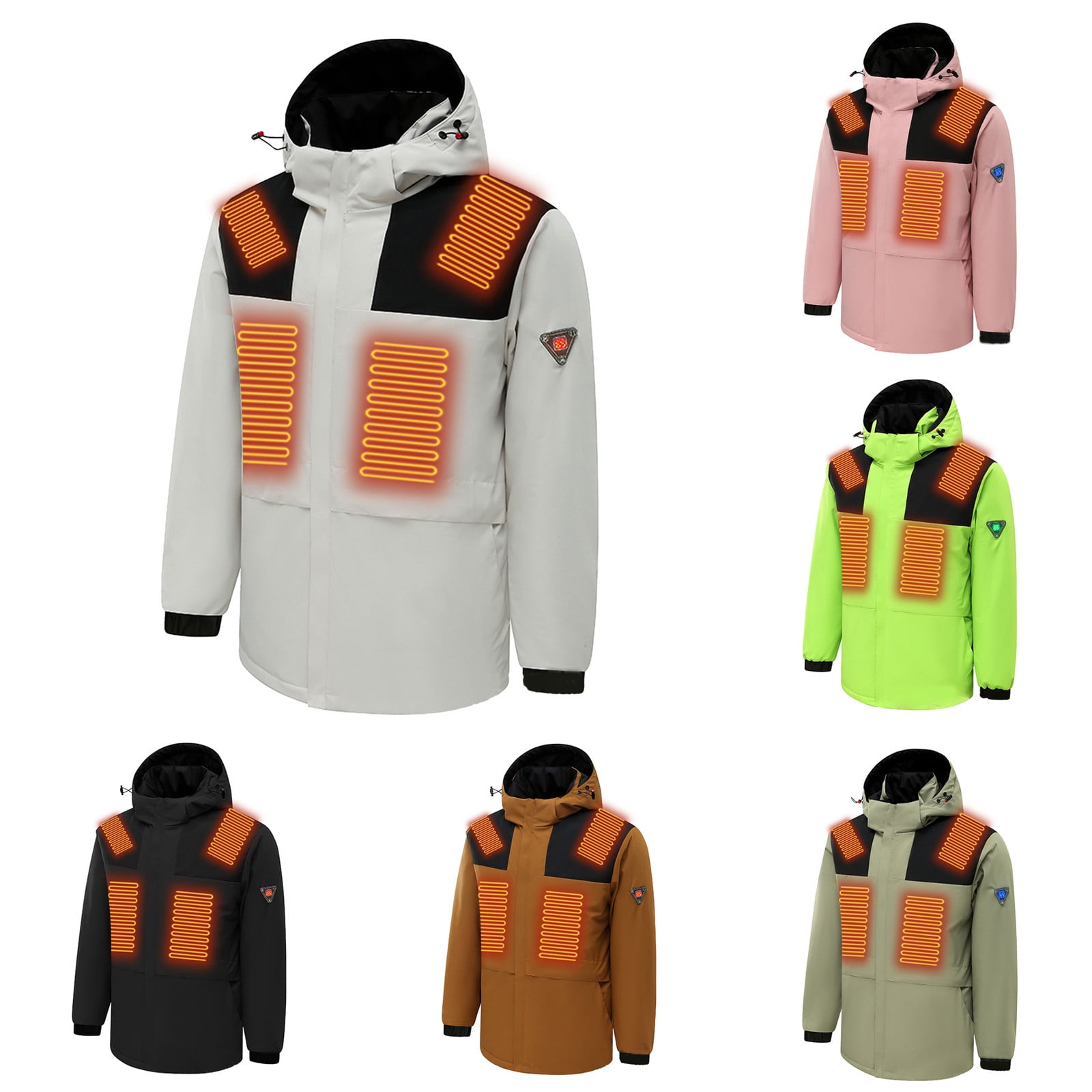 CZSCPDAW Elegant Men's Jacket Warm Winter Windbreaker Hooded Raincoat ...