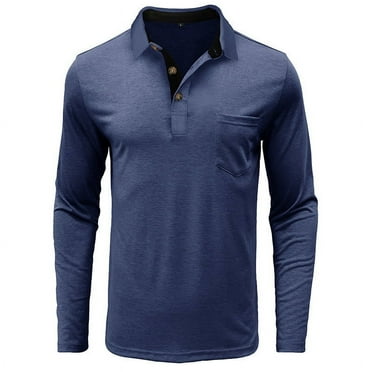 Fnnxeal Mens Polo Shirts Zipper Long Sleeve Fall Winter Casual Collared ...