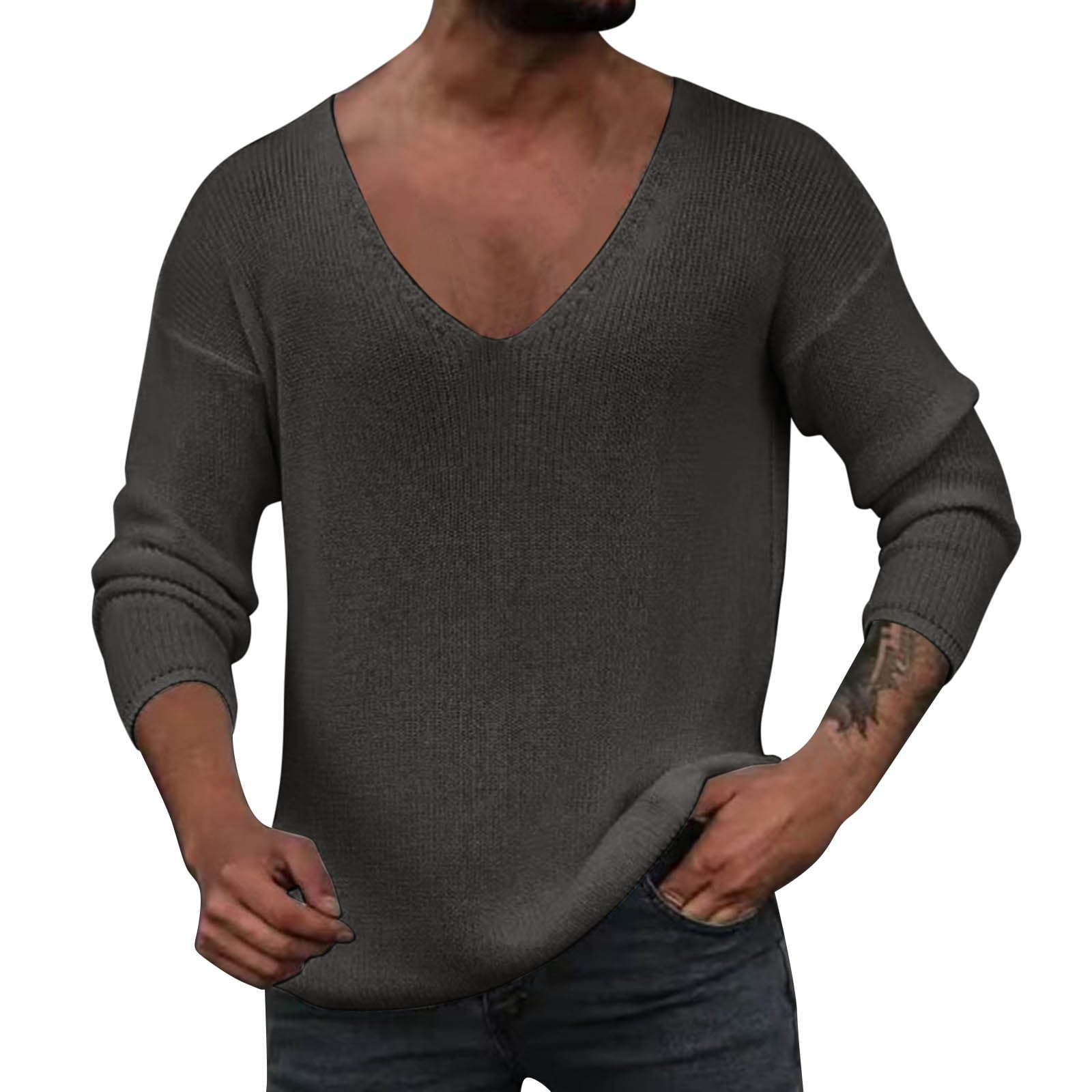 CZSCPDAW Men's Slim Fit Crewneck Pullover Sweater Winter Casual Chunky ...