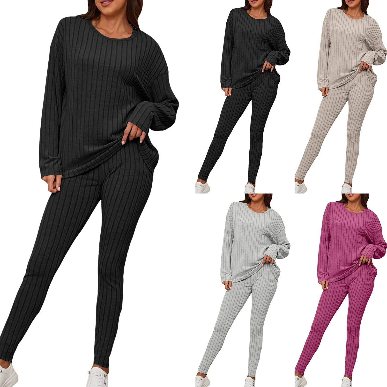 CZSCPDAW Women's 2 Piece Fleece Set Womens Outfits Sweatsuit Oversized ...