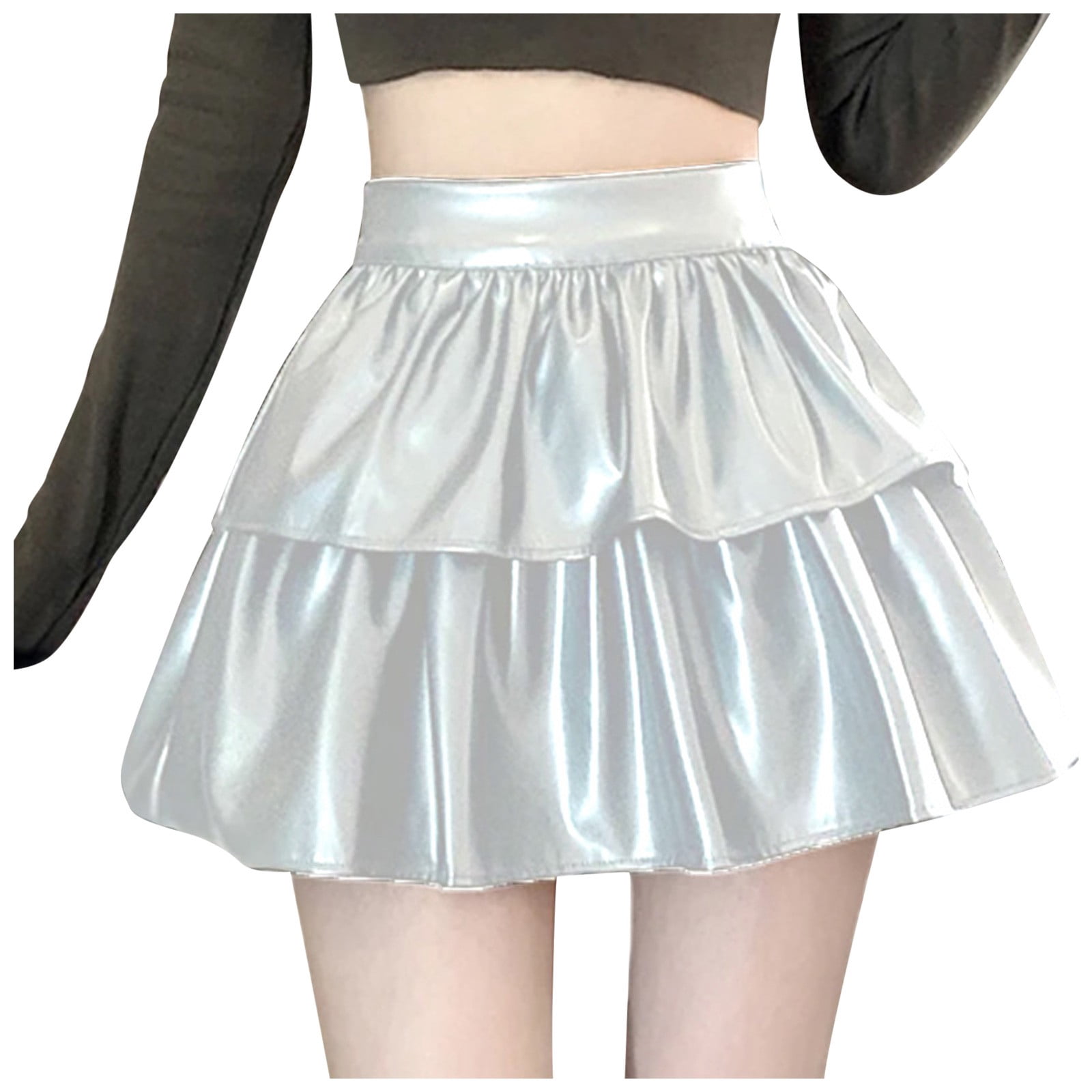 CZSCPDAW Women's Casual Plaid High Waist A-Line Wool Pleated Short ...
