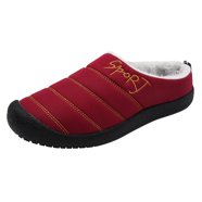 EverFoams Women's Warm Memory Foam House Shoes Indoor Outdoor Winter Slippers with Rubber ...