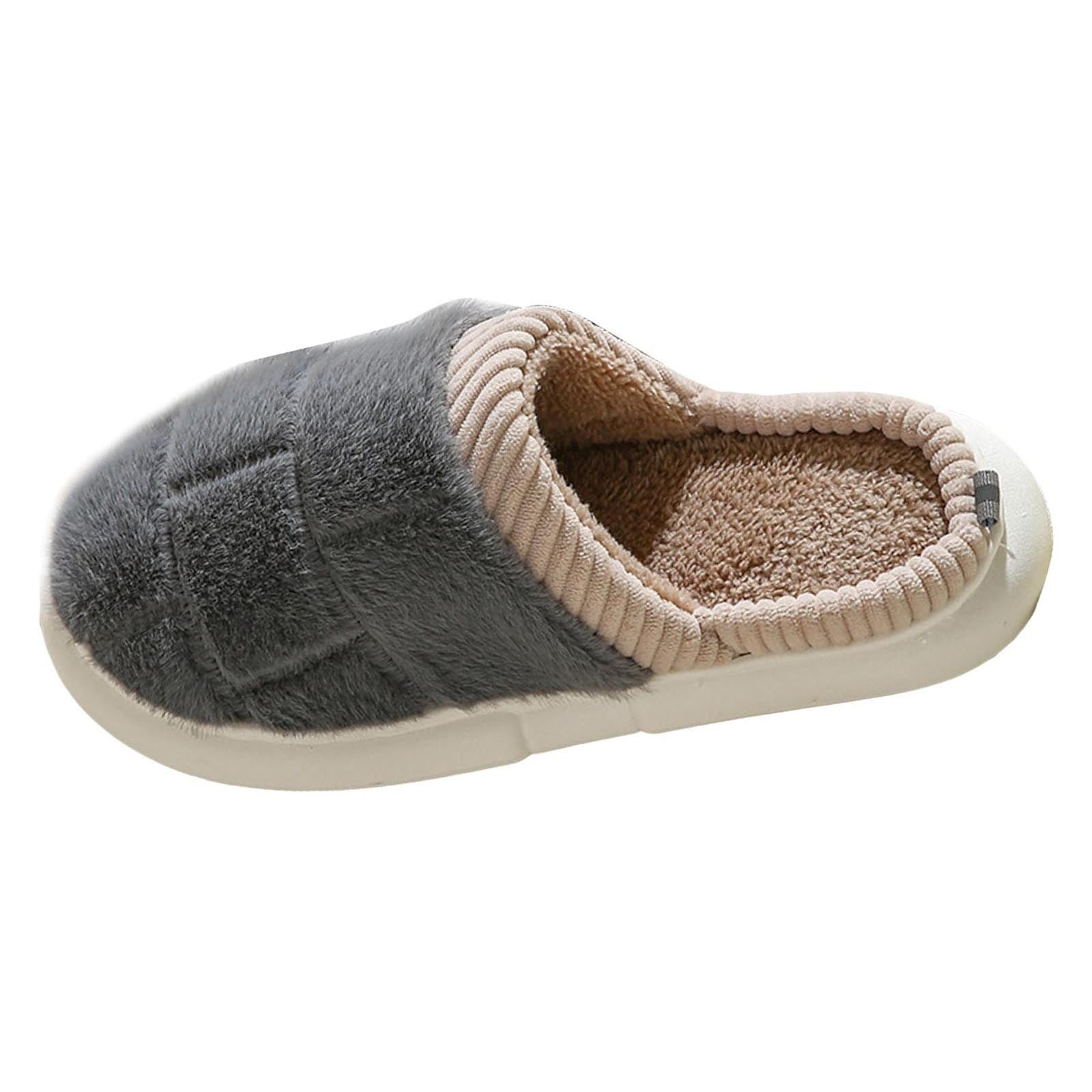 CZSCPDAW Womens Crossing Band Slippers Cozy Furry Home Slippers Open ...