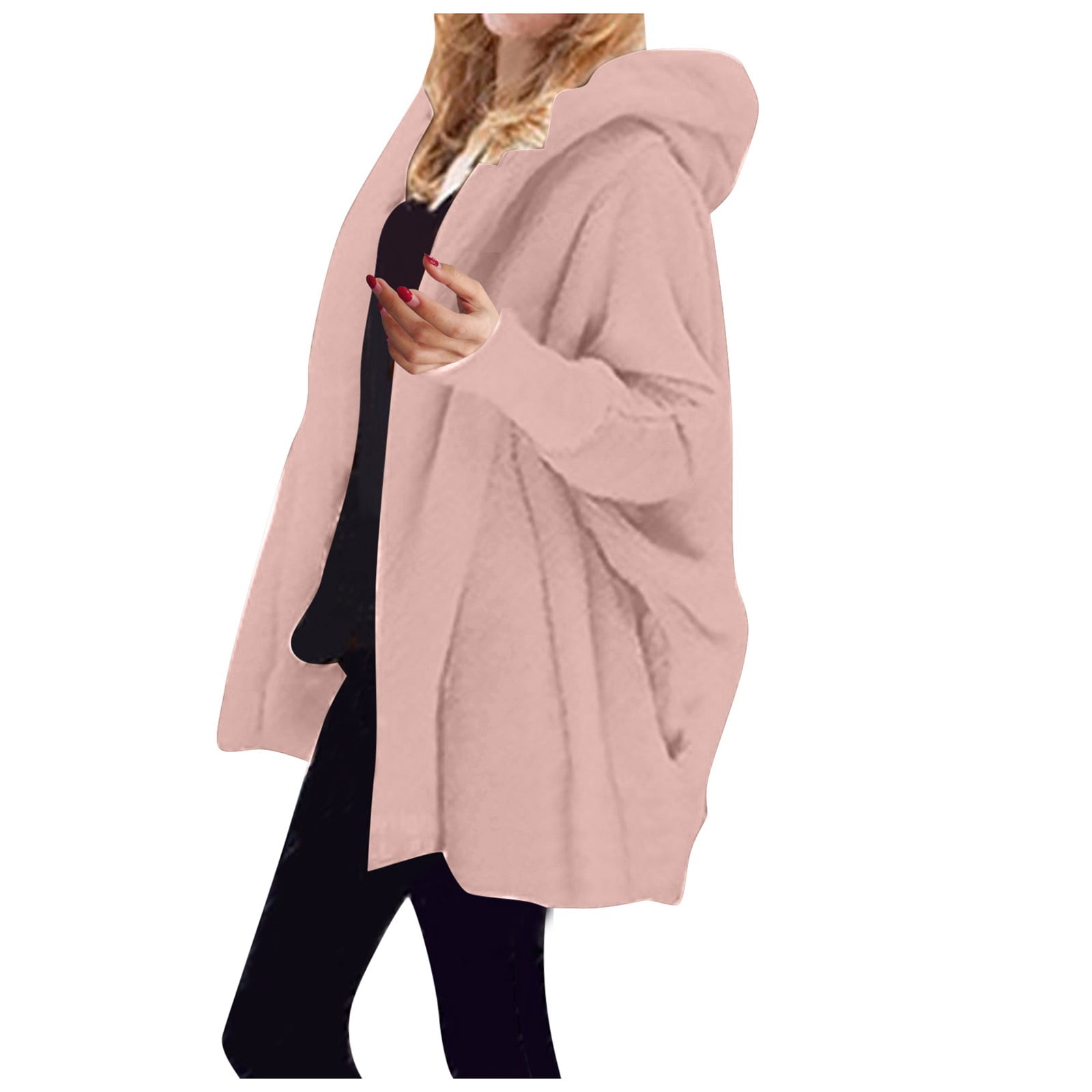 CZSCPDAW Womens Fall Reversible Fleece Jacket Zip Up Hoodie Pockets ...