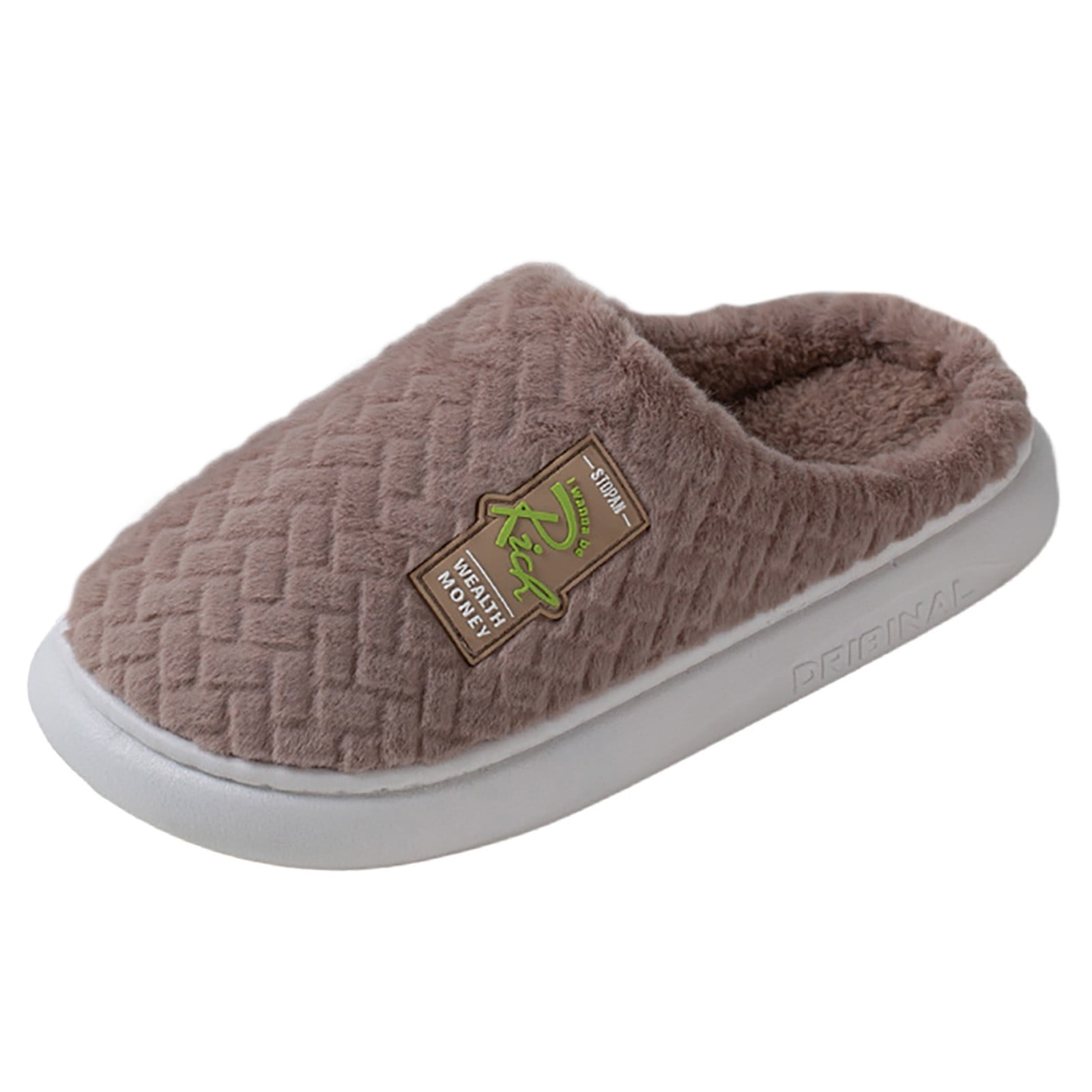 CZSCPDAW Womens Slip On Warm Winter Mules Suede Comfy Slippers Couples Men Women Slip On Furry ...