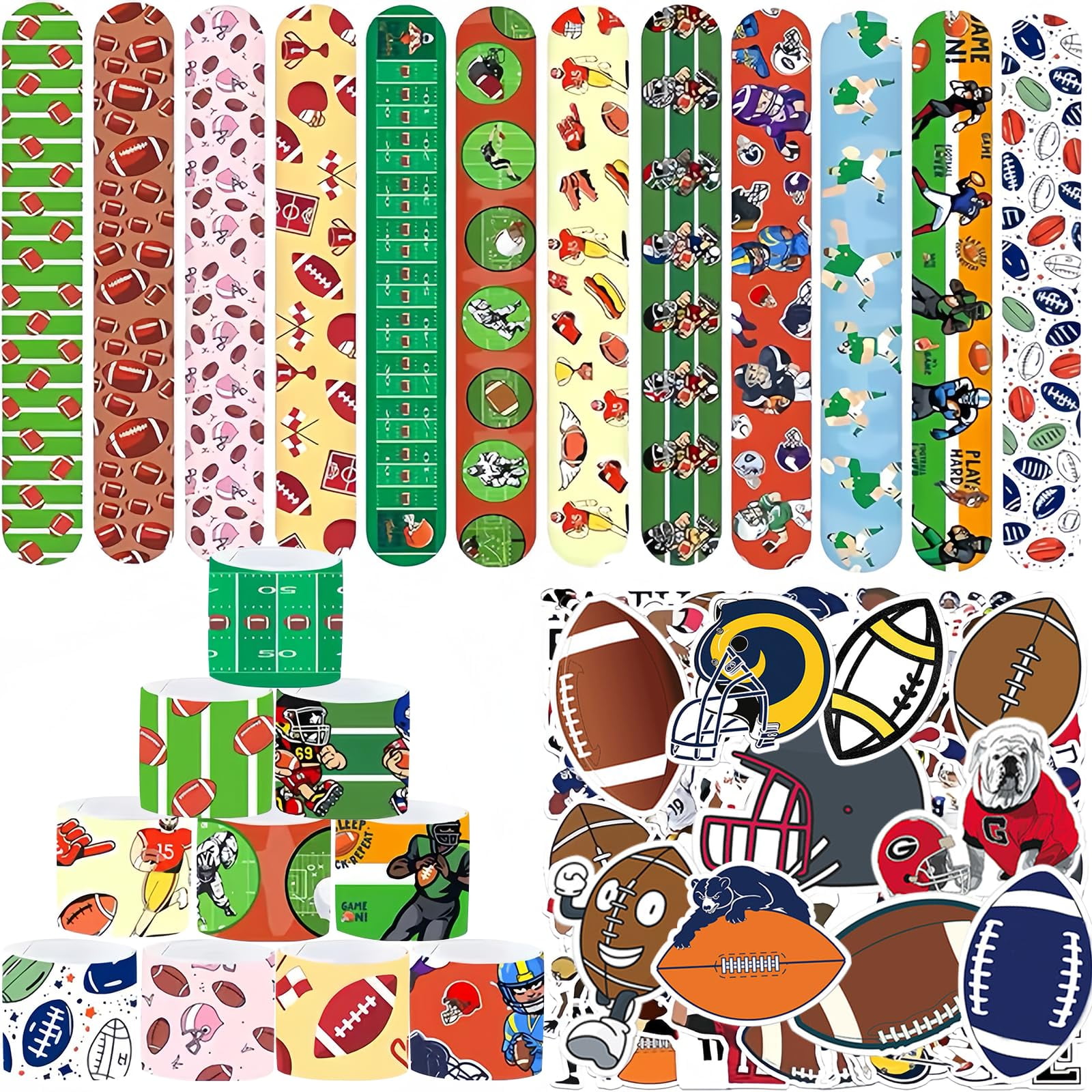CZWXOXO 74Pcs Football Theme OIF8 Party Favors Contain 24 Pcs Football ...