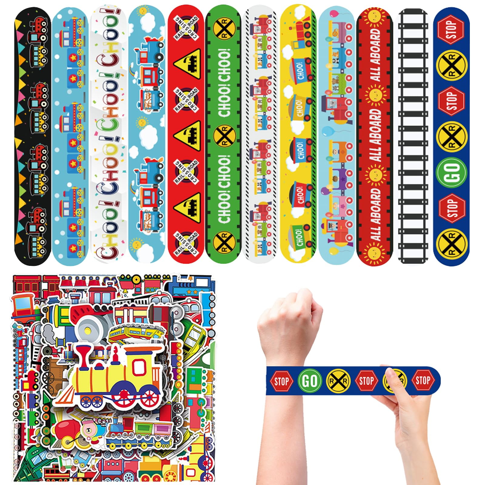 CZWXOXO 74Pcs Train Theme IFF17 Party Favors Contain 24 Pcs Train Theme ...