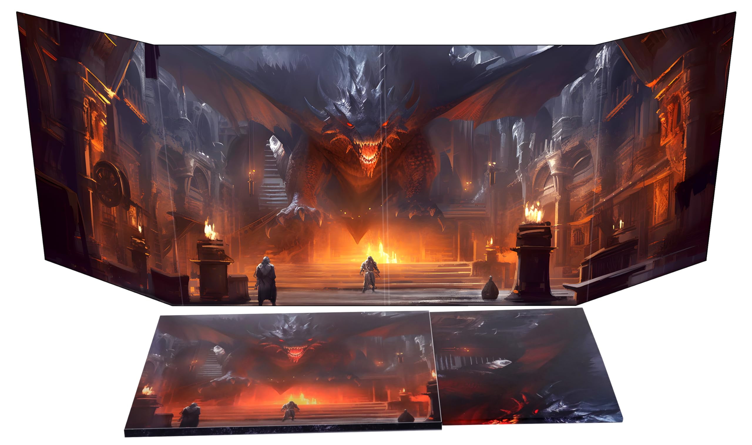 CZYY DM Screen 4-Panel IFF17 Cardboard Game Master Screen with Erasable ...