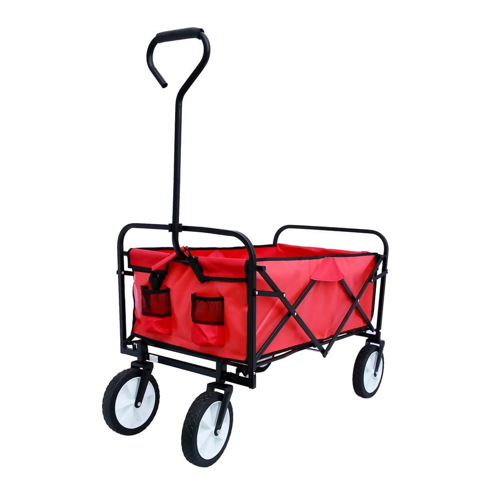 Ca 3.63 cu. ft. Fabric Folding Wagon Garden Cart Shopping Beach Cart in ...