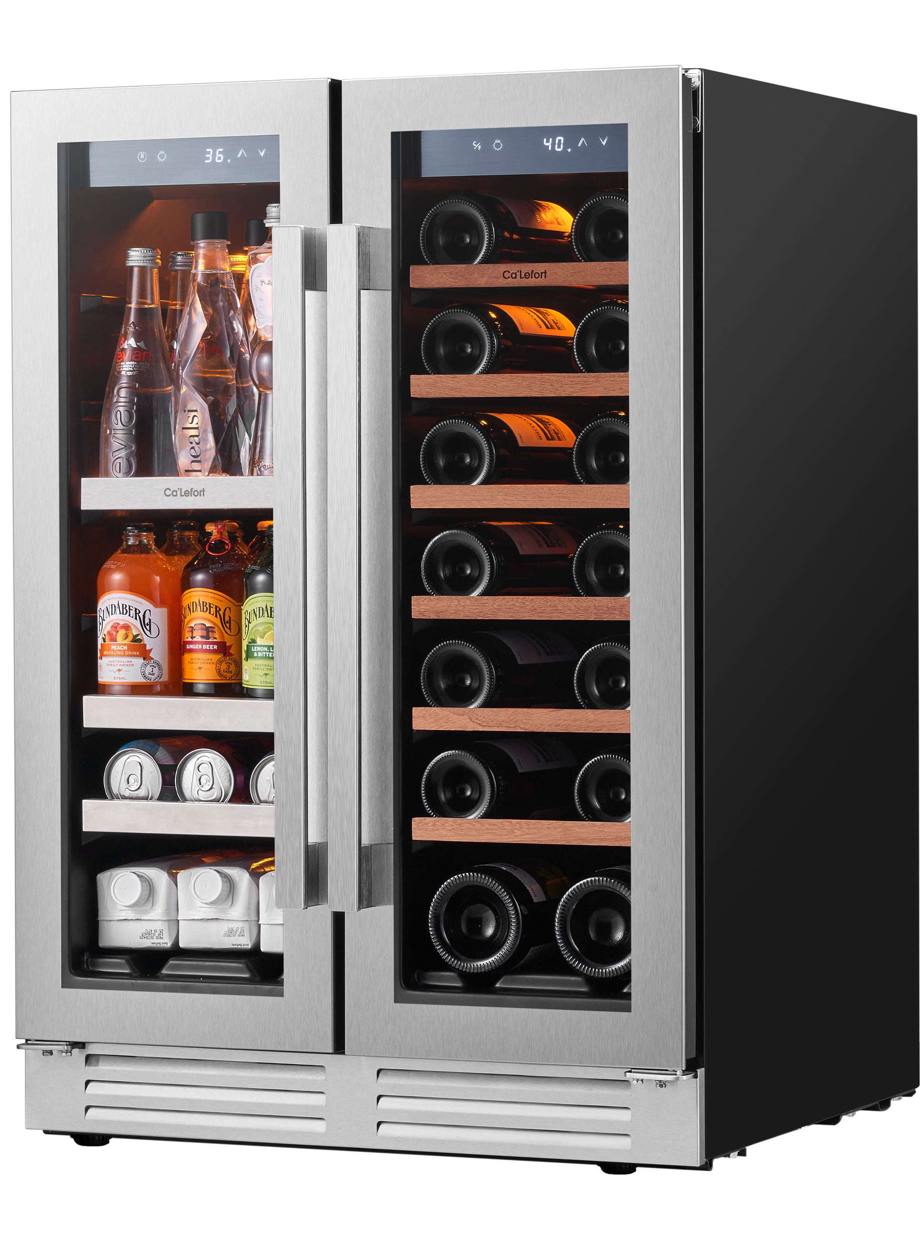 24 inch Ca'Lefort Wine Cooler, 60 Can & 21 Bottle Capacity, Stainless ...