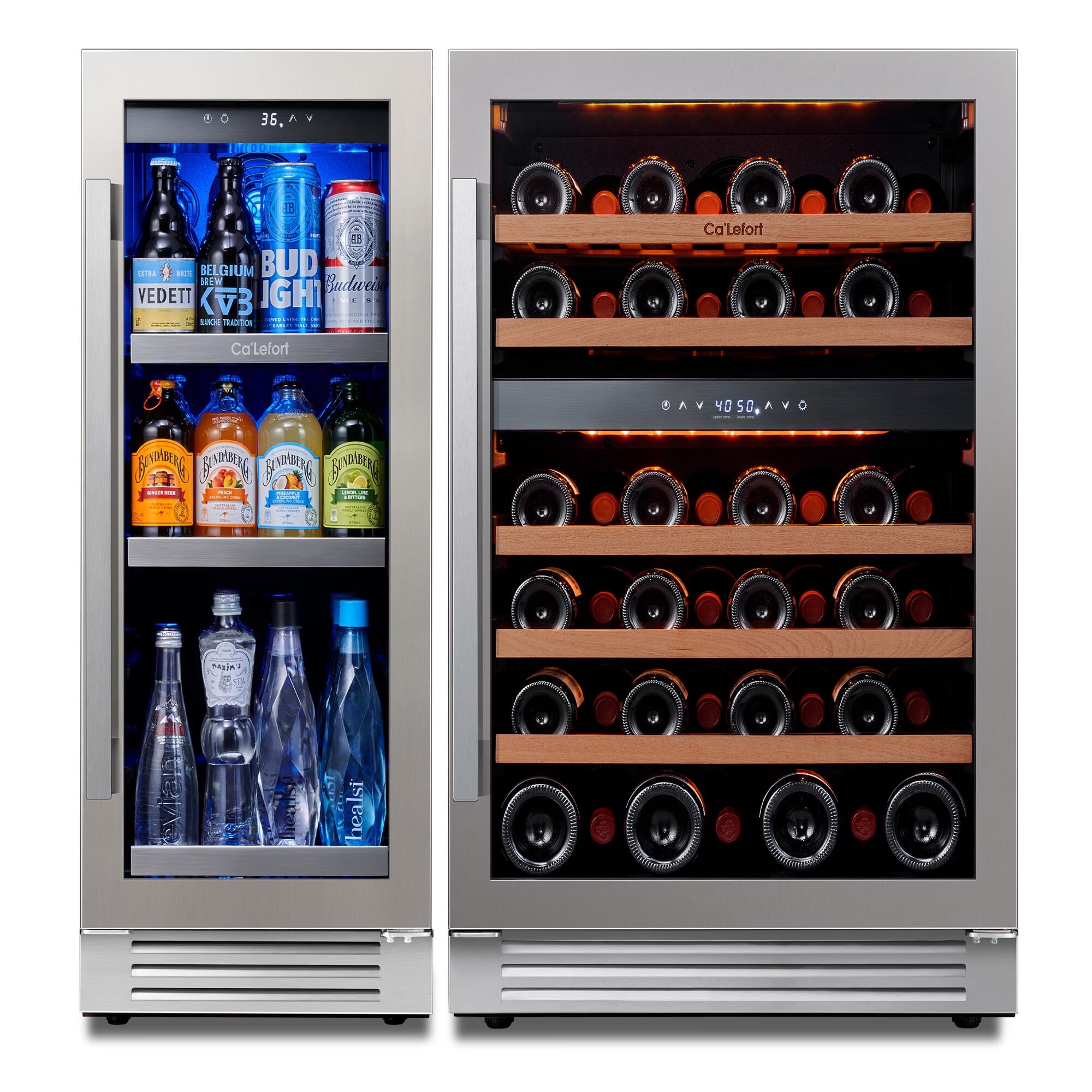 Ca'Lefort Wine Cooler Beverage Refrigerator, Hold 100 Cans and 46 ...