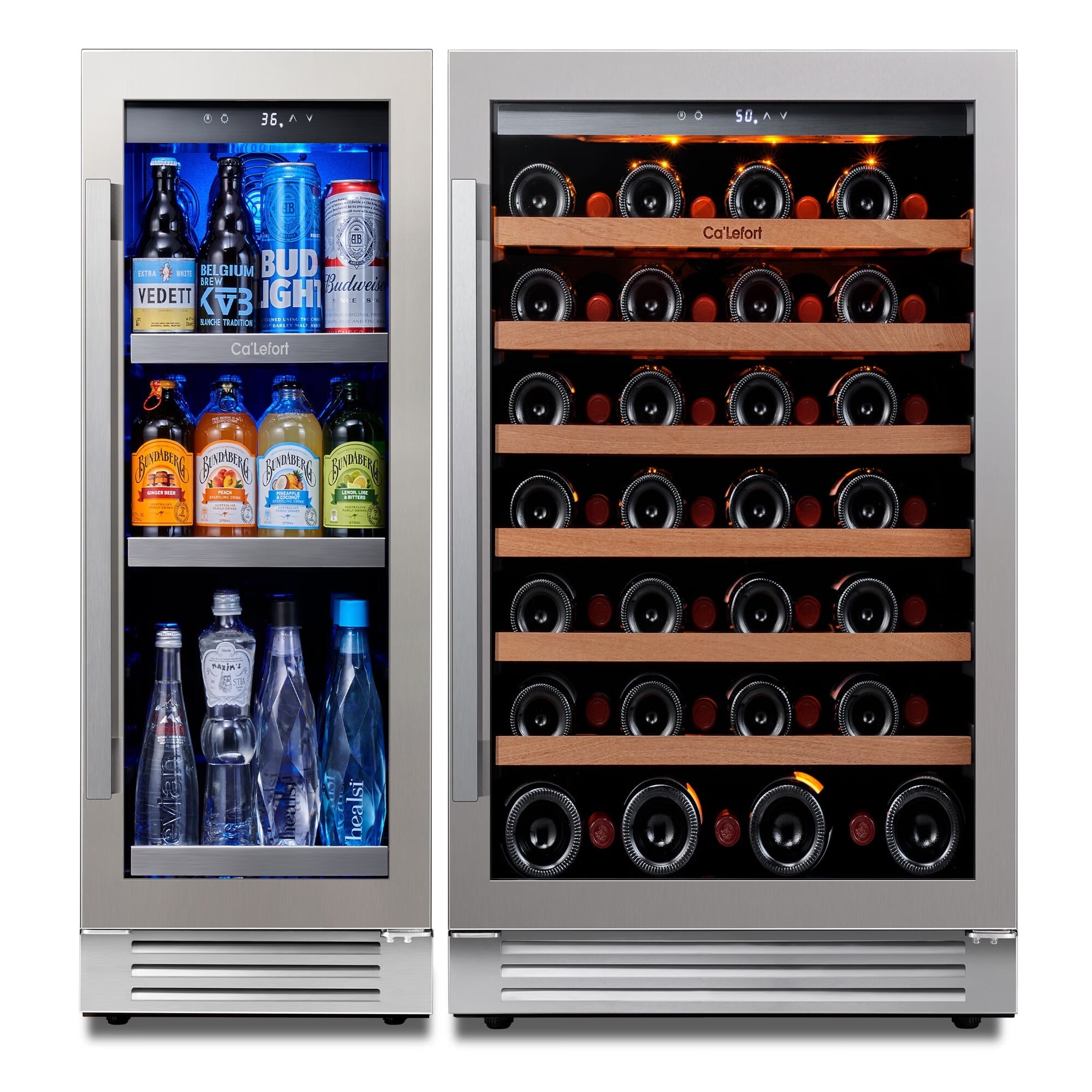 Ca'Lefort Wine Cooler Beverage Refrigerator, Hold 100 Cans and 54 ...