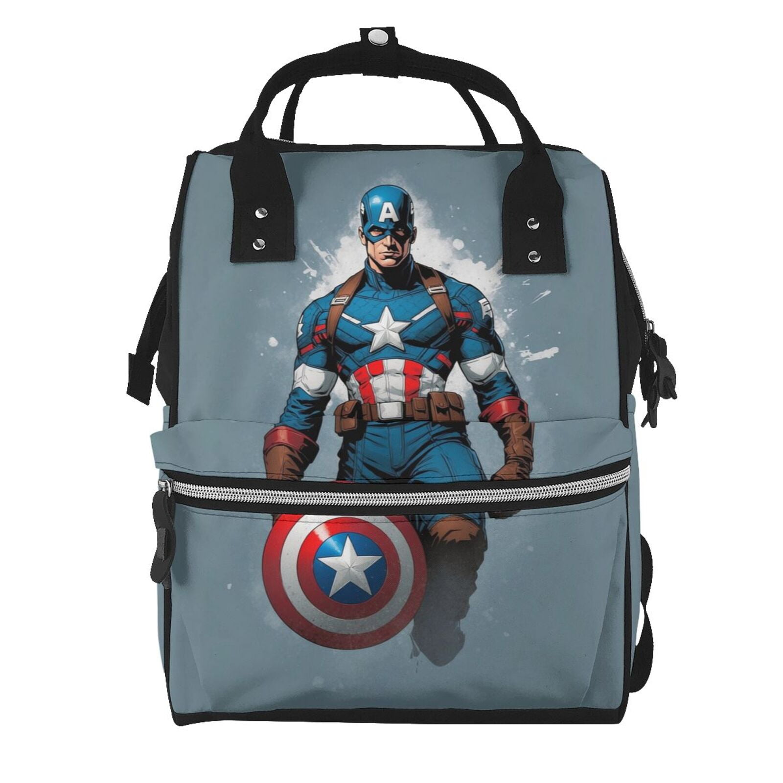 Ca_Ptain Ame_Rica Backpack Large Capacity Business Diaper Bag Travel Tote Bag Laptop Daypack for ...