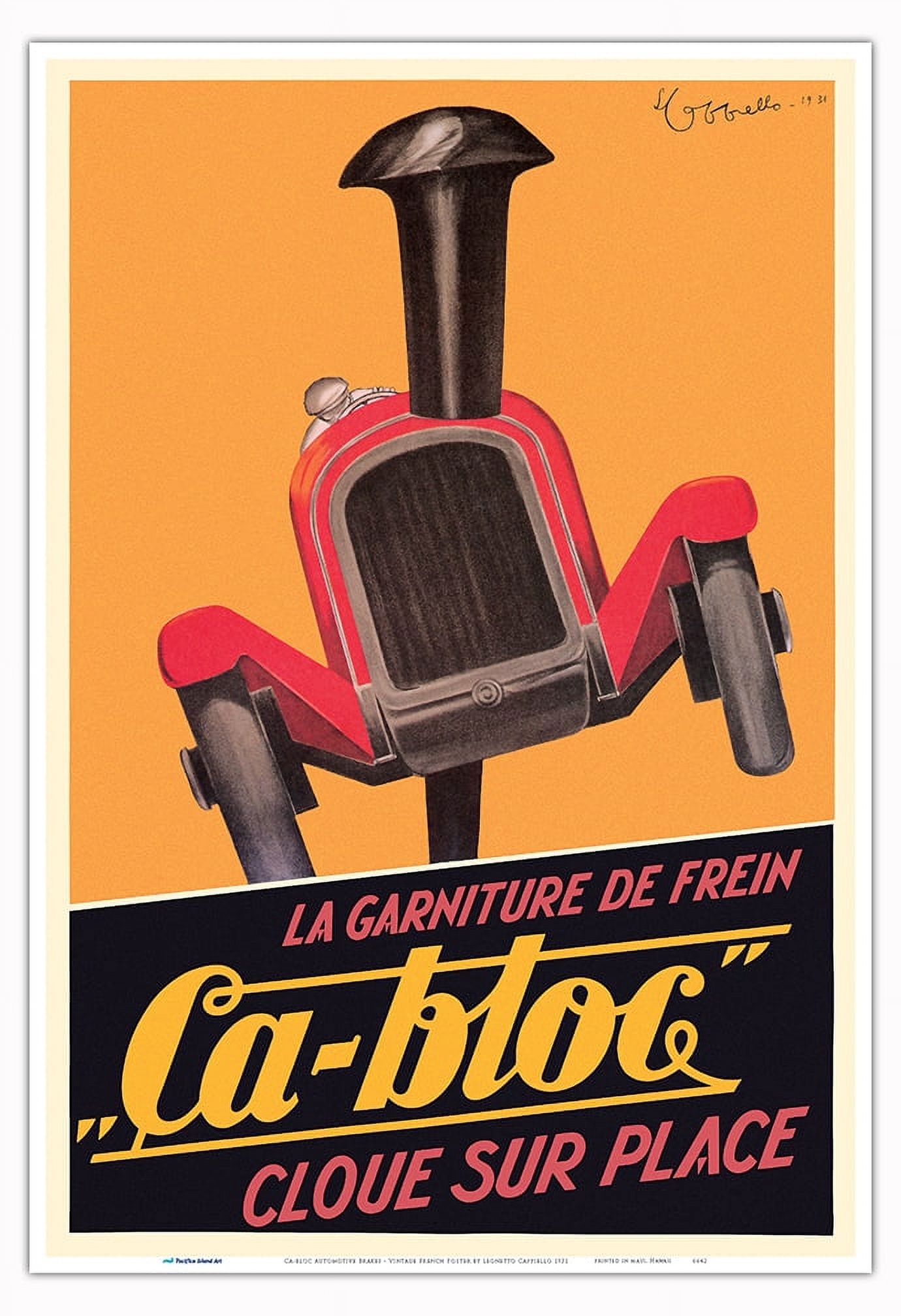Ca-bloc Automotive Brakes - Vintage French Advertising Poster by ...