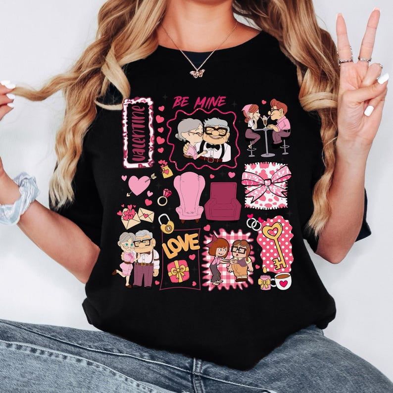 Ca.rl and Ell.ie Valentine Disney Up Movie Be Mine Love Collage Shirt ...