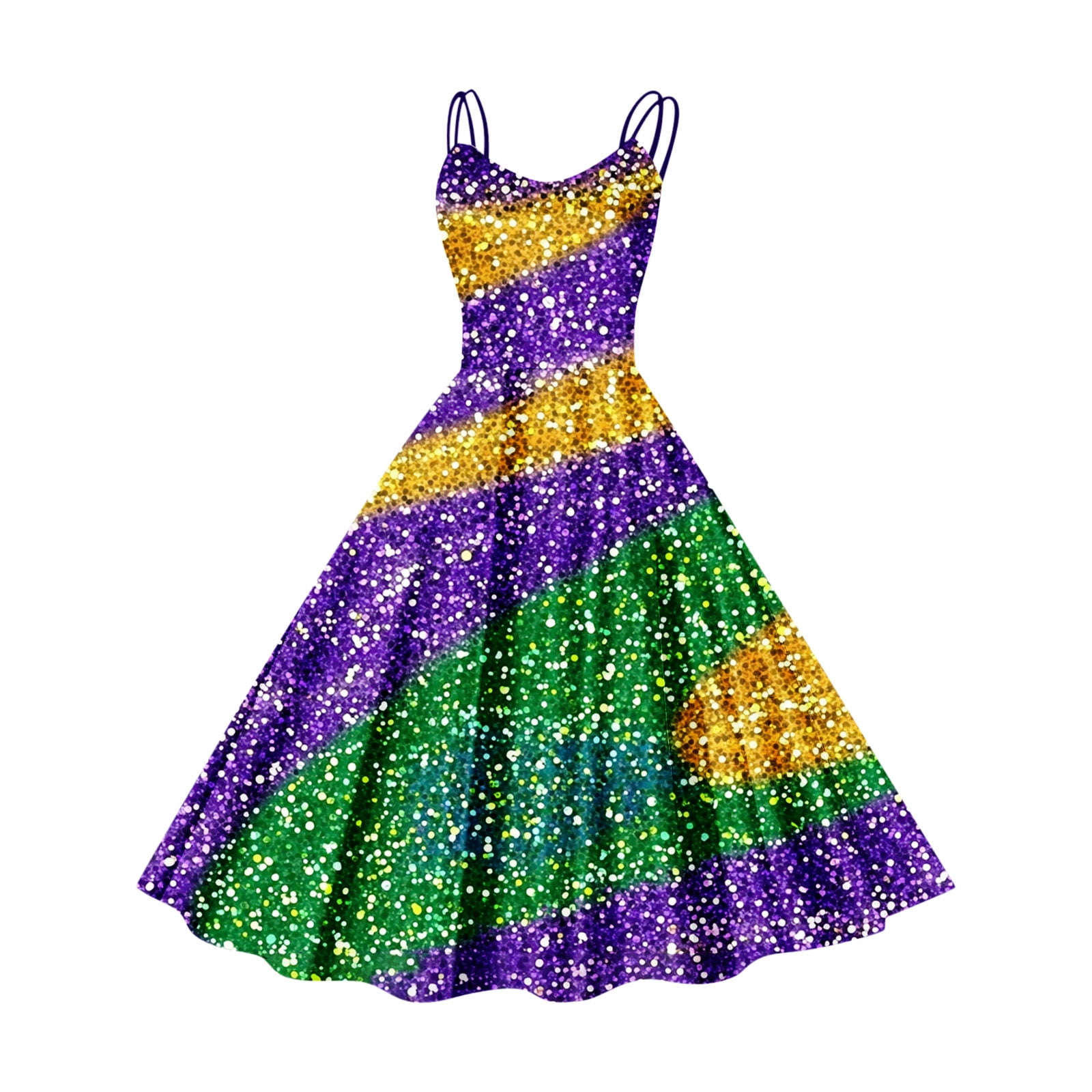 CaComMARK PI Clearance Mardi Gras Dress for Women Carnival Sparkling ...