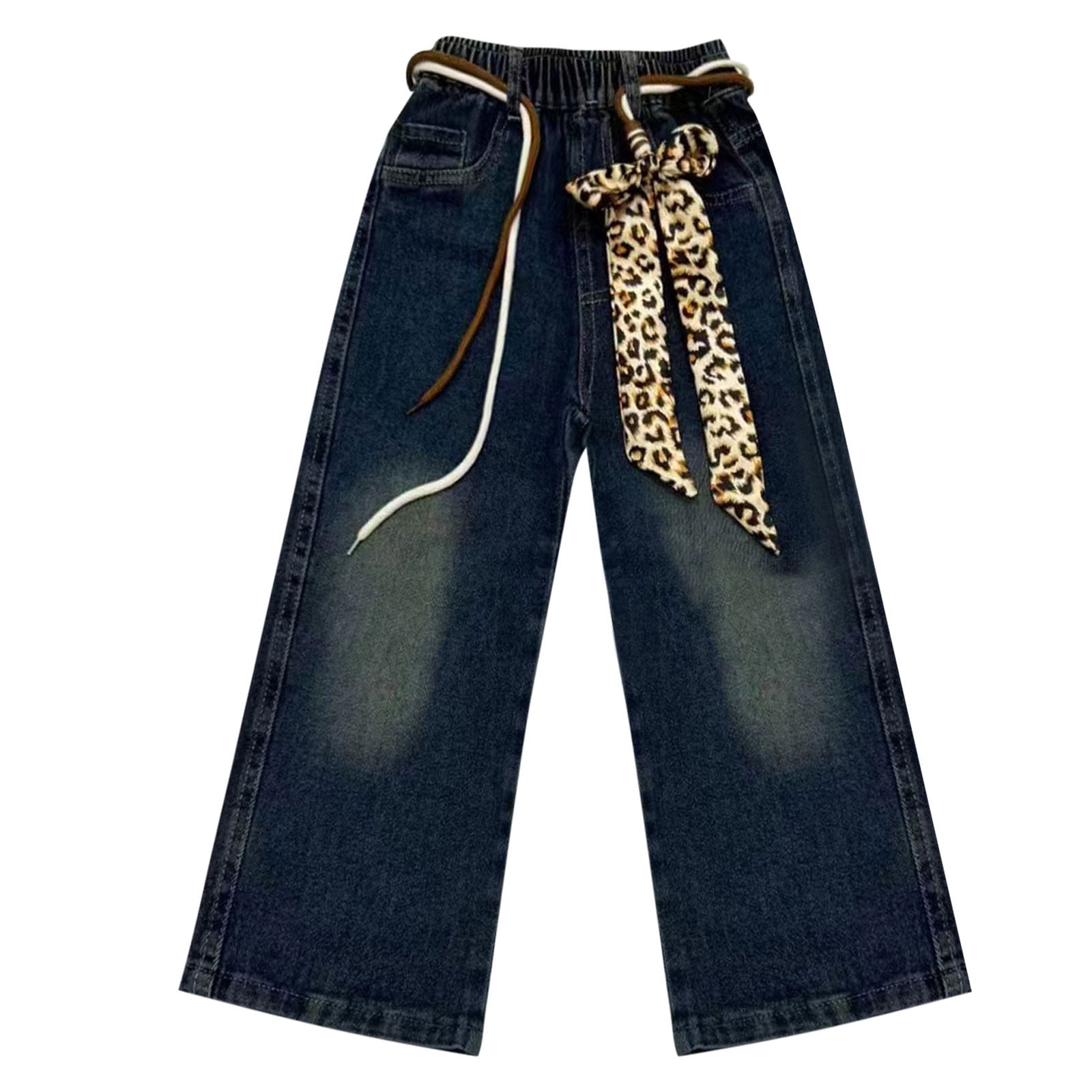 CaComMARK PI Girl Jeans Clearance Elastic High Waist Wide Leg Denim ...