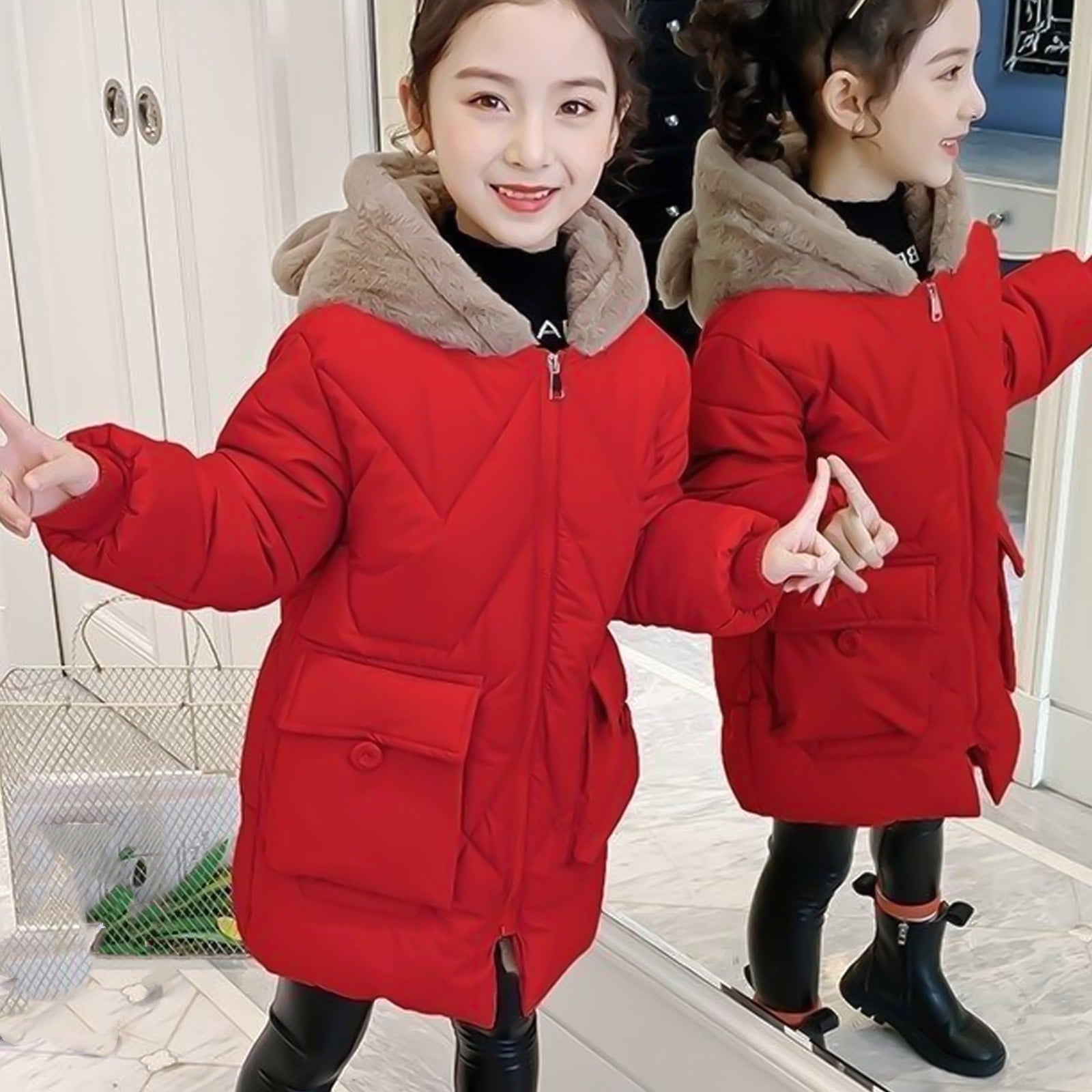 CaComMARK PI Girls's Winter Coat Fleece Lined Thick Down Coats Puffy ...