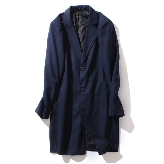 CaComMARK PI Mens Casual Long Trench Coat Single Or Double Breasted Pea ...