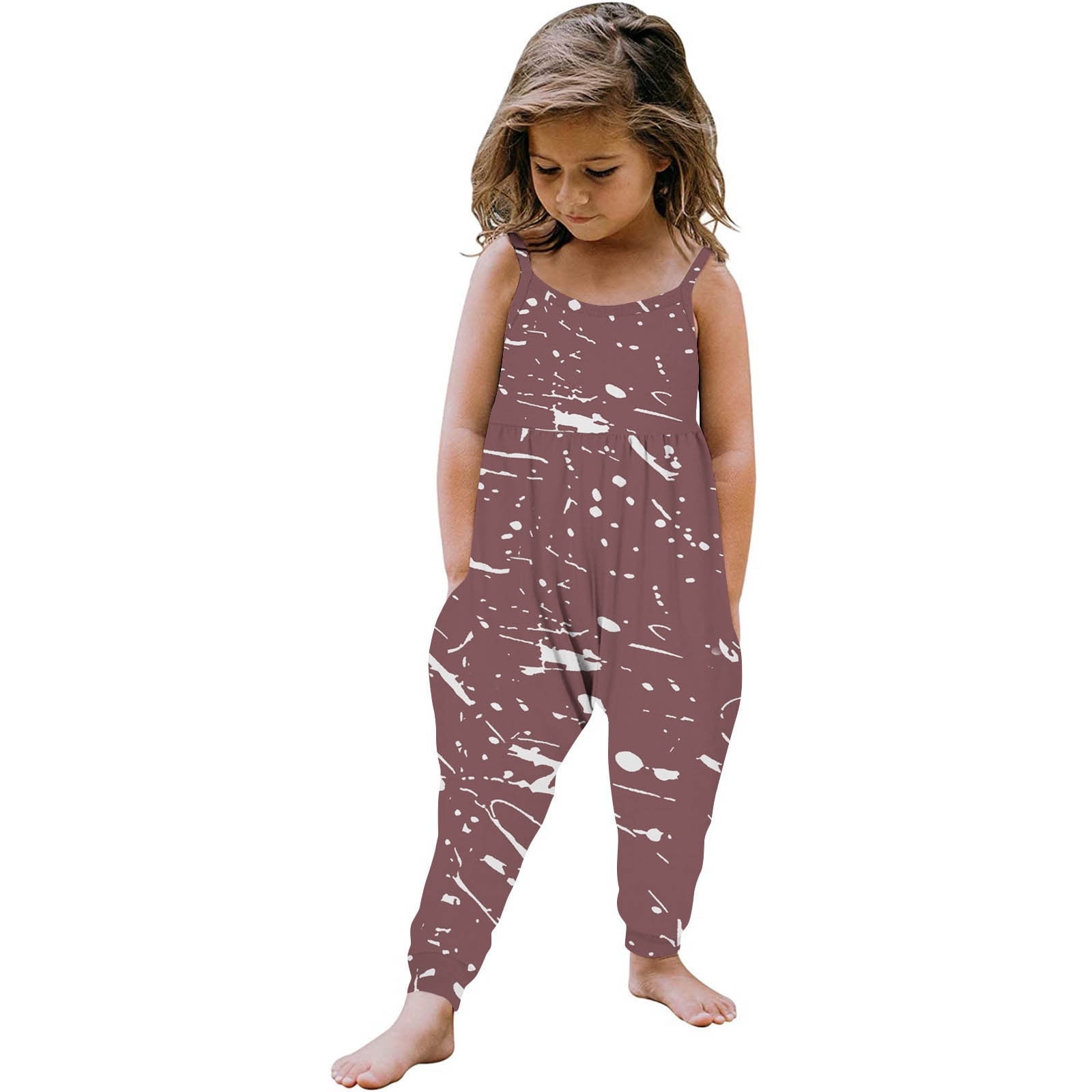 CaComMARK PI Toddler Girl Jumpsuit One Piece Summer Rompers Sleeveless ...