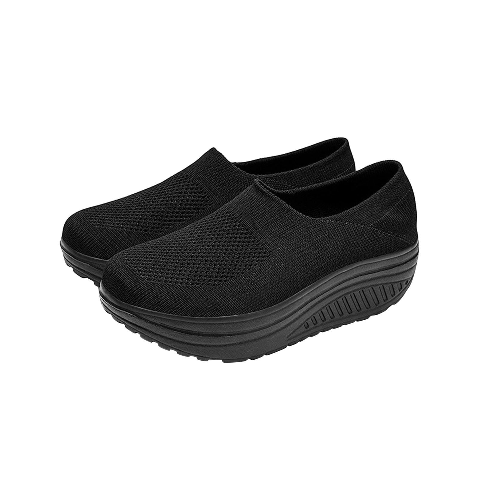 CaComMARK PI Womens Shoes Clearance Casual Platform Low Wedge Ankle ...
