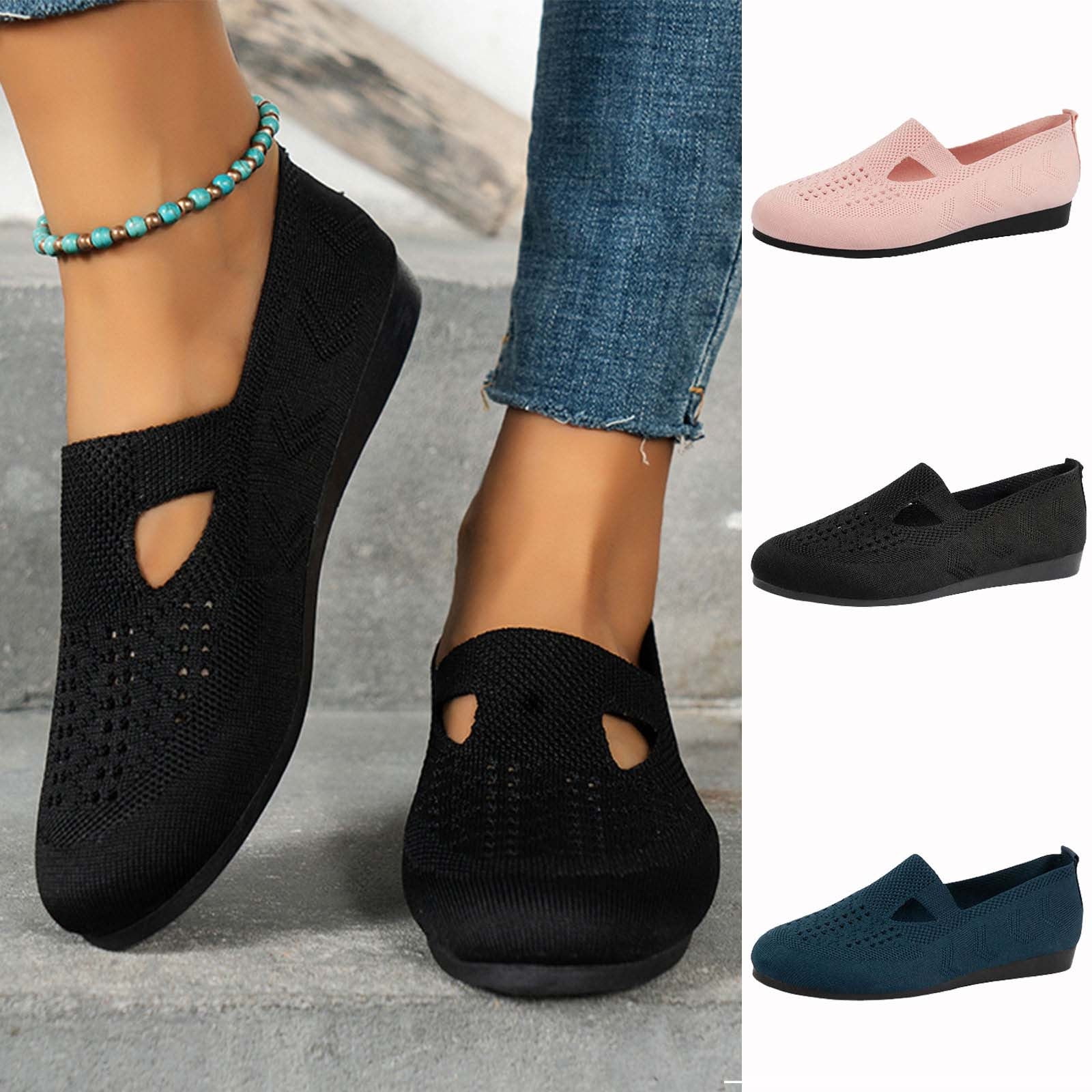 CaComMARK PI Womens Shoes Clearance Casual Wide Width Slip on Round Toe ...