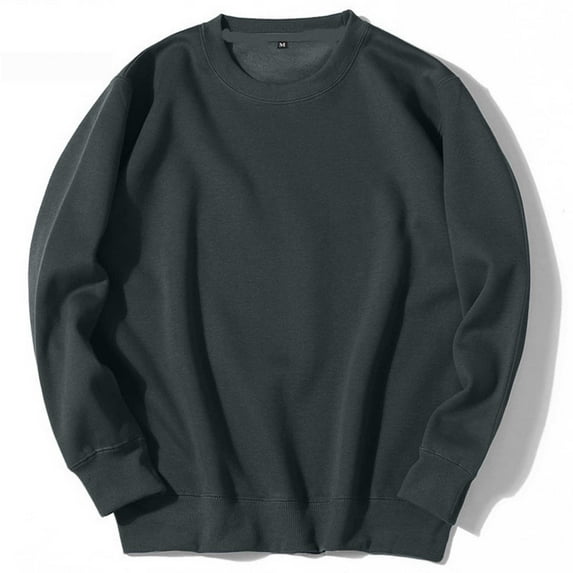 CaComMARK Shirts for Men's Basic Solid Color Sweatshirts Long Sleeve ...